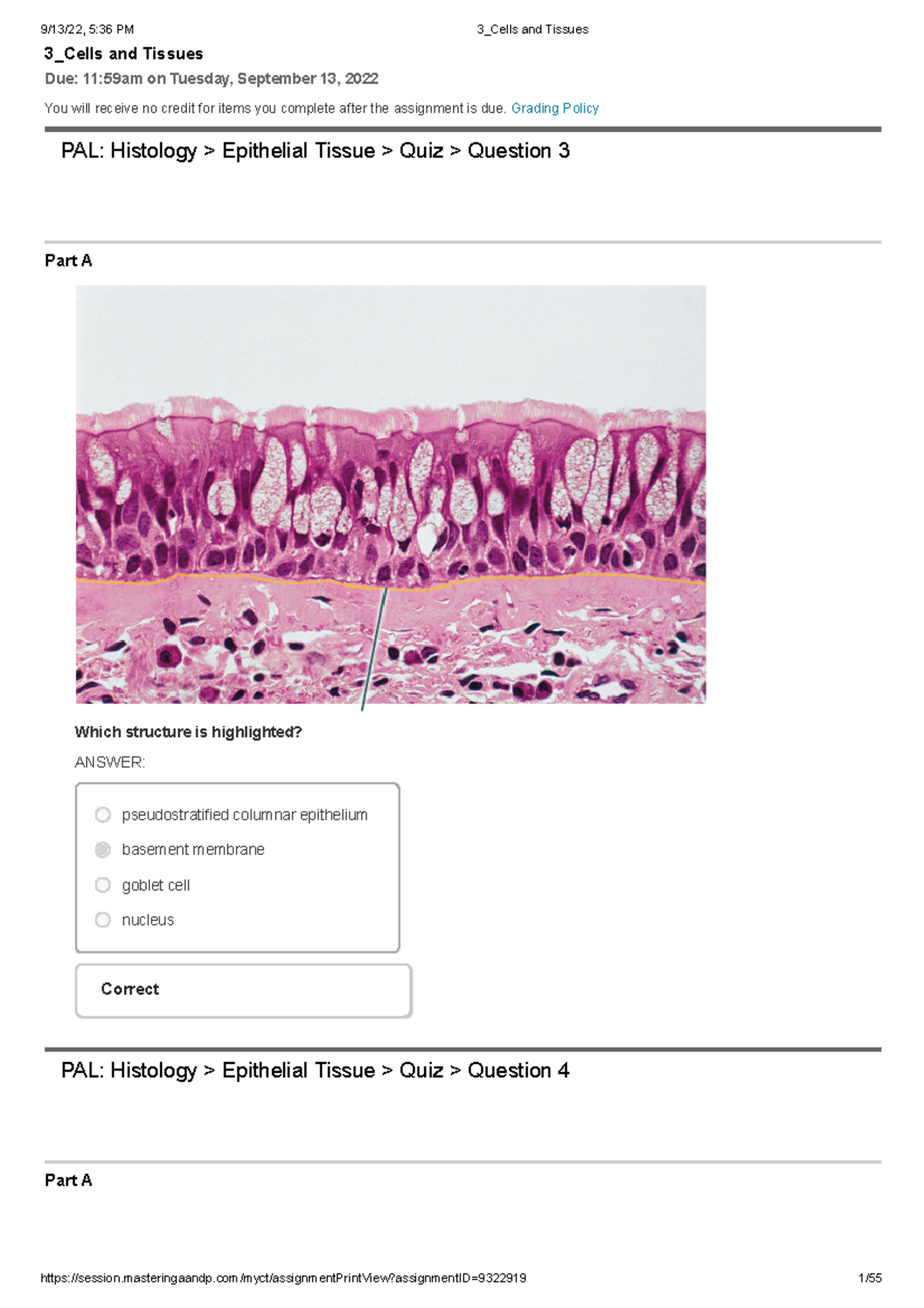 3 answers Cells and Tissues - 3_Cells and Tissues Due: 11:59am on ...