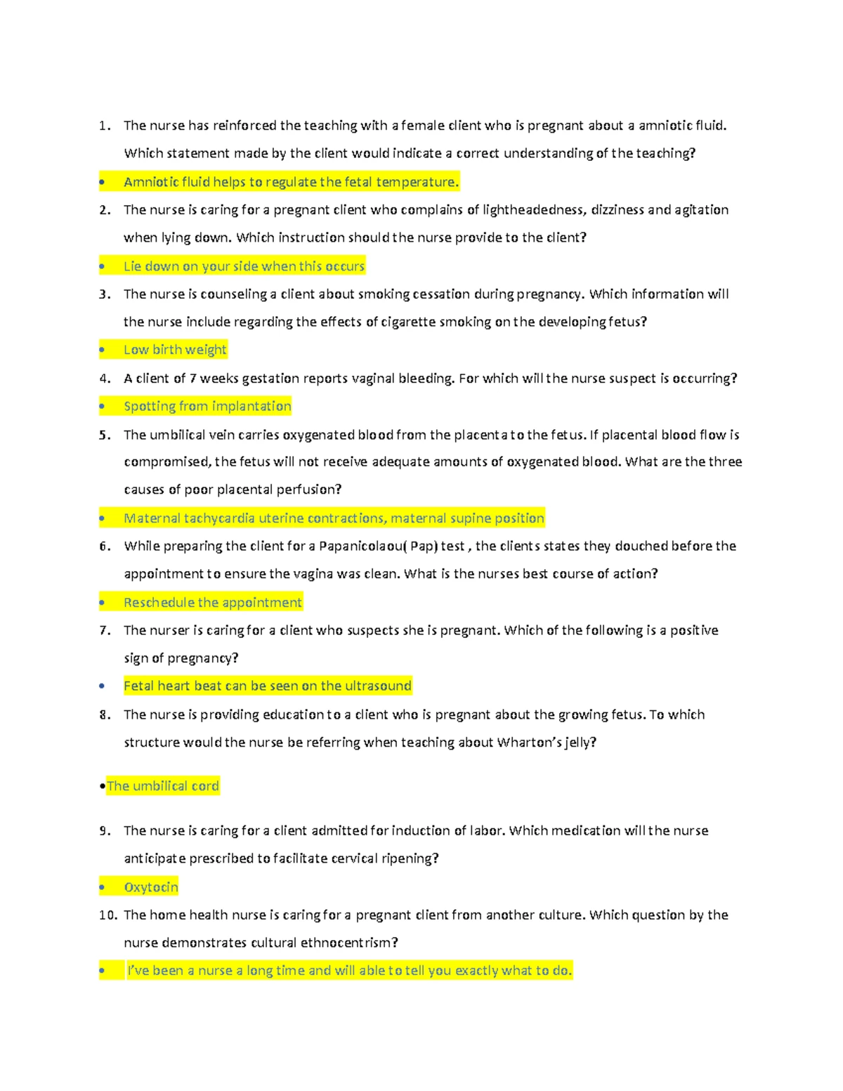 Maternal-Newborn Exam2 study guide - Study Guide: Maternal-Newborn ...