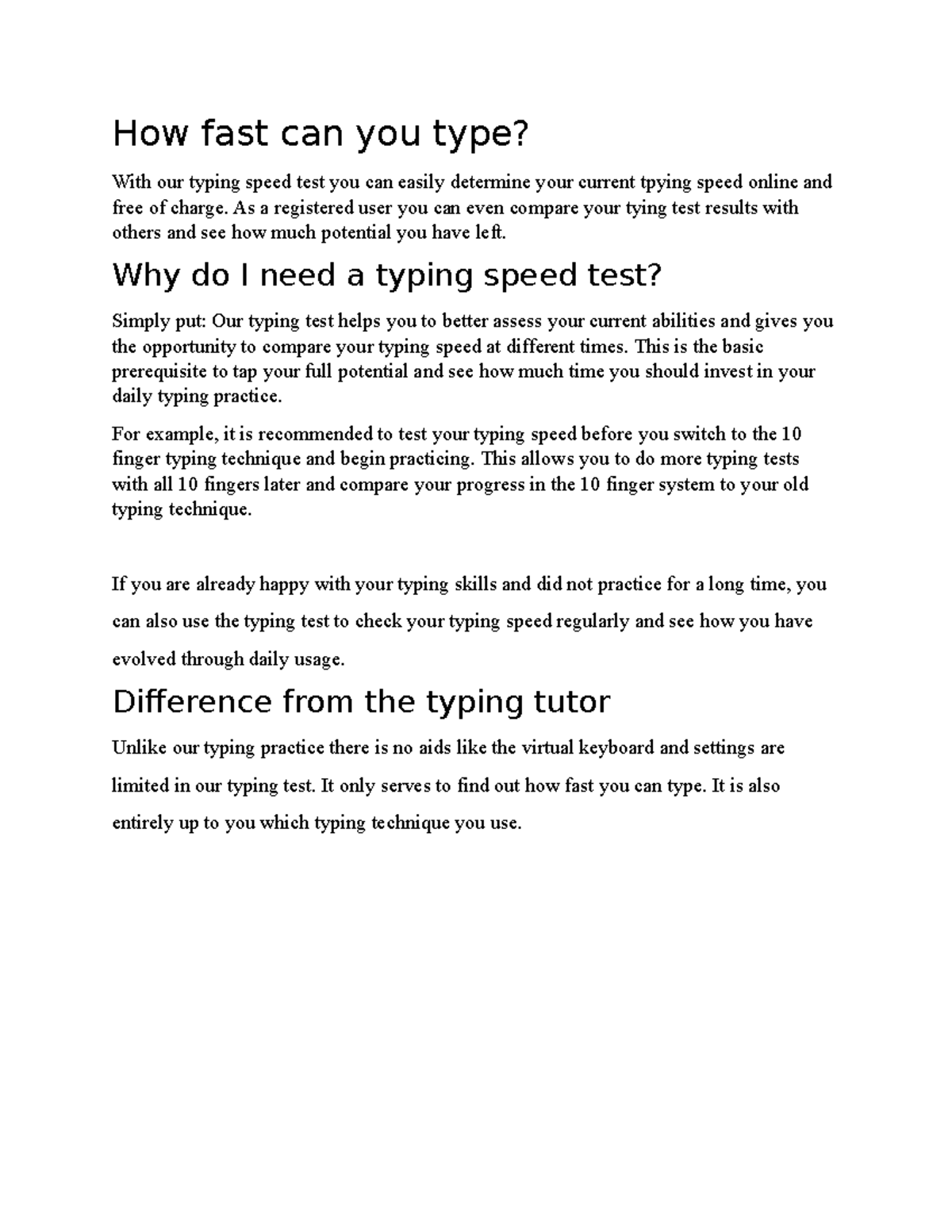 Assignment - ... - How fast can you type? With our typing speed test ...