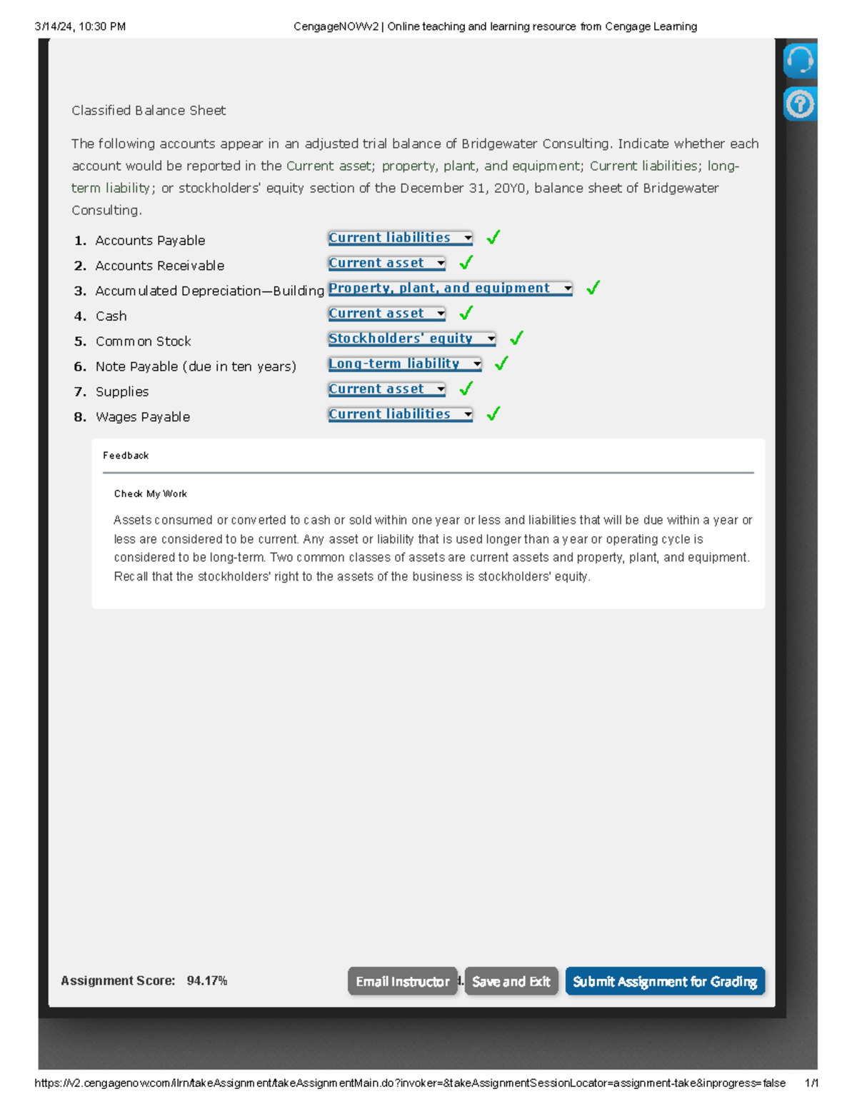 Classified Balance Sheet - Bridgewater Consulting Analysis - Studocu