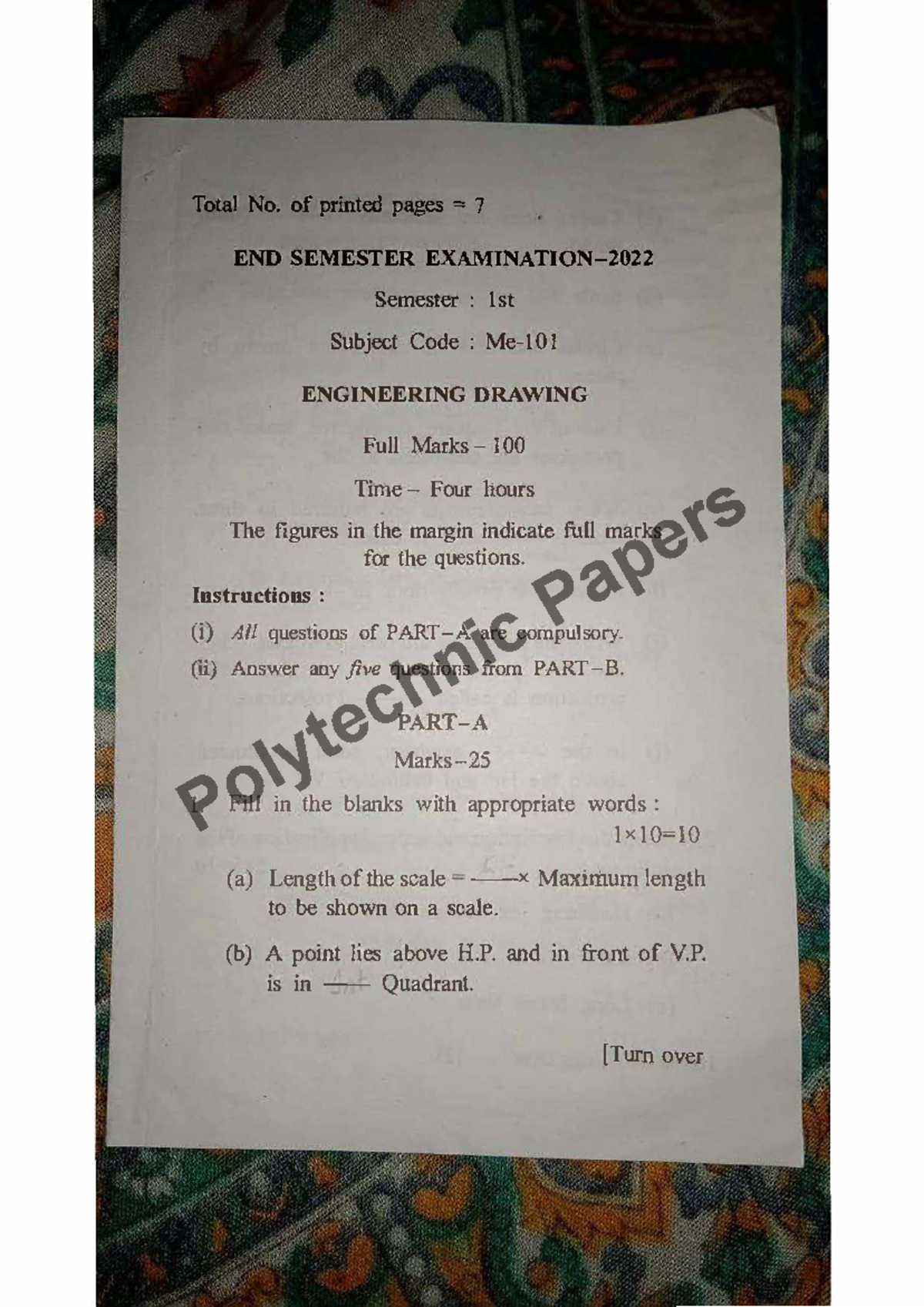 Engineering Drawing I - End Semester Exam Notes - Studocu