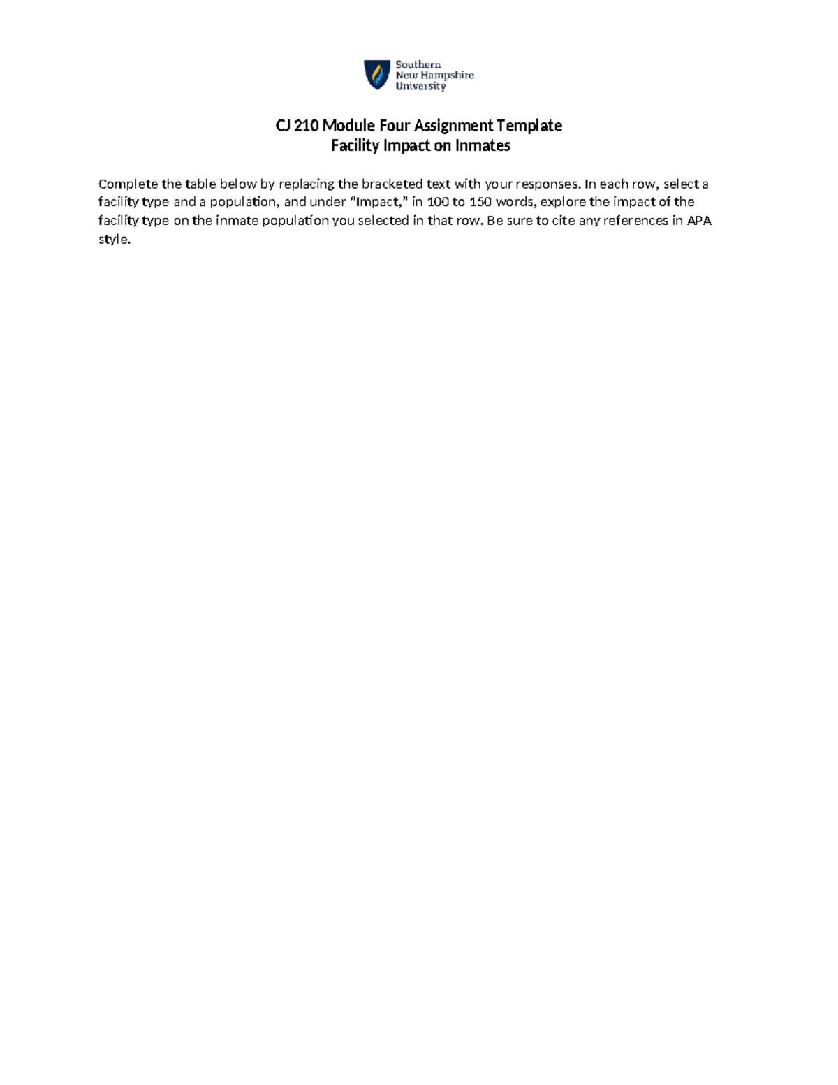 CJ 210 Module Four Assignment Template - CJ 210 Module Four Assignment ...