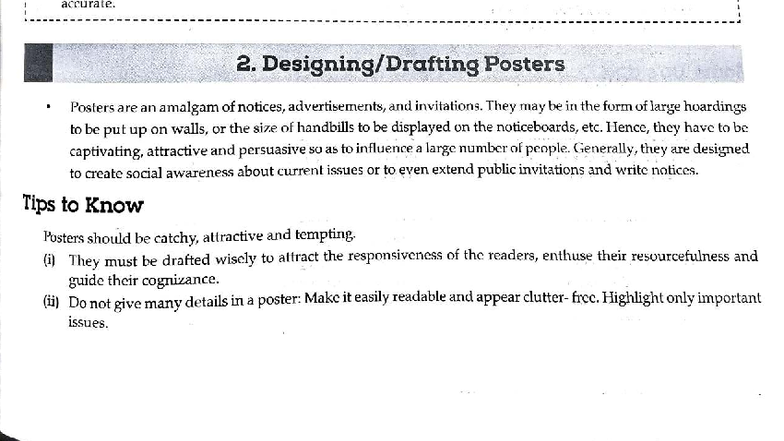 Poster Making Guidelines - CBSE English Core - Studocu