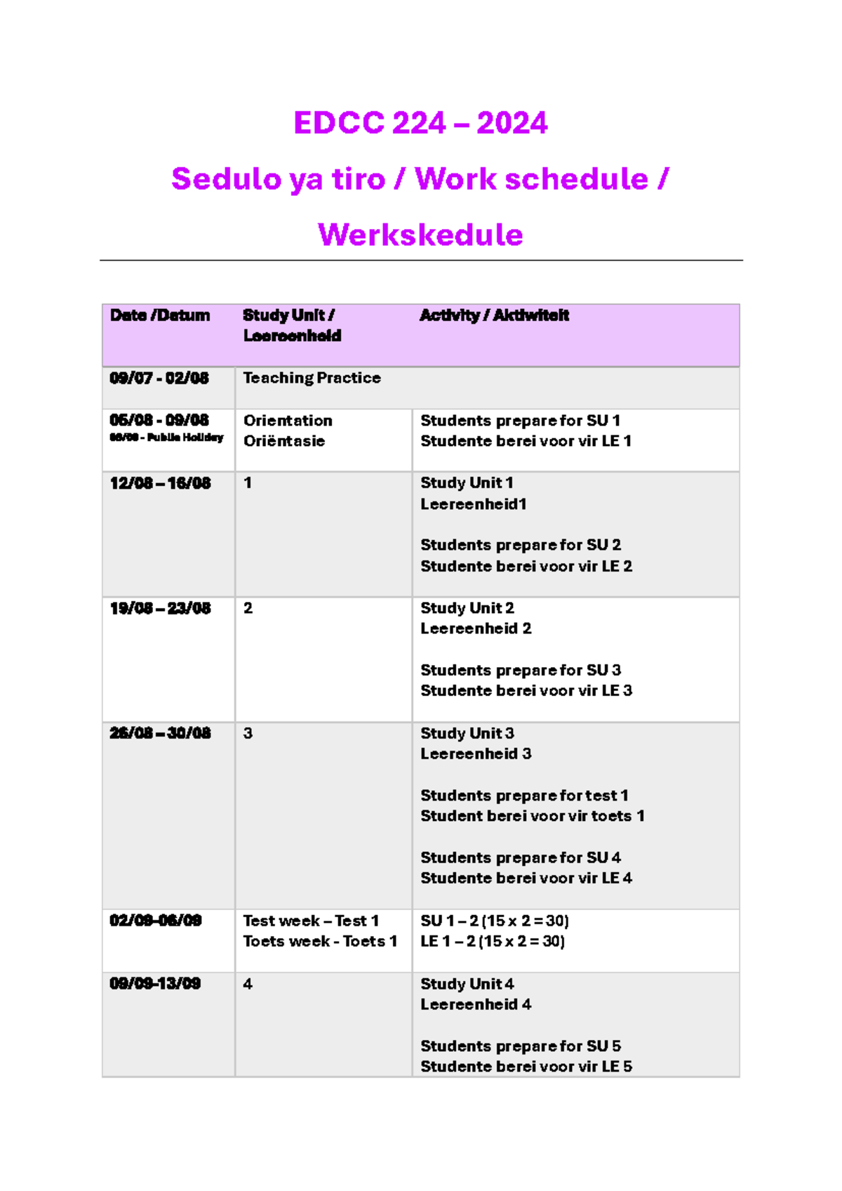 CORR 224 2024 Works+schedule - EDCC 224 – 2024 Sedulo ya tiro / Work ...