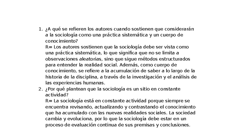 Guía De Lectura Pensando Sociológicamente - ¿A qué se refieren los ...