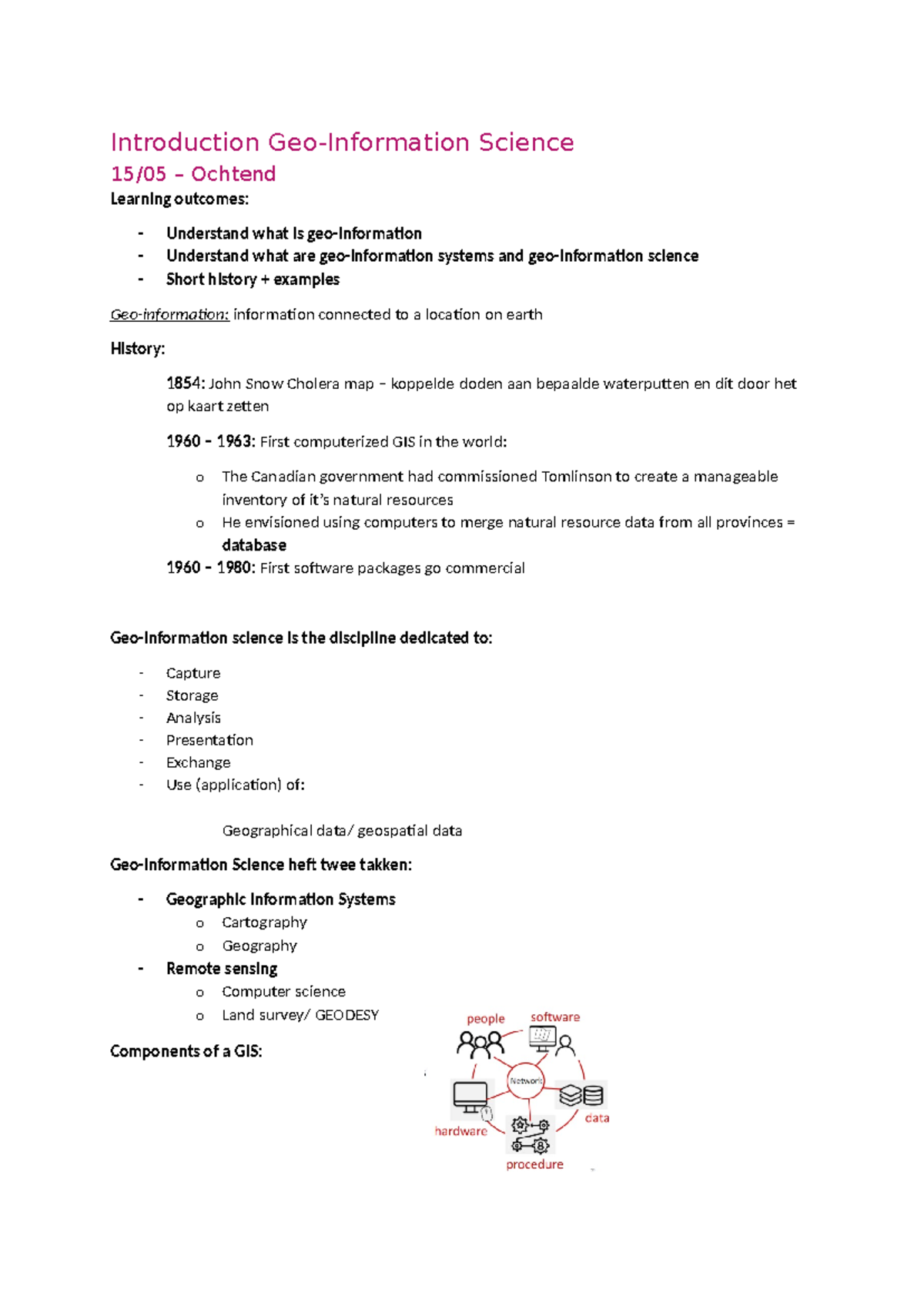 Geo-Information Science Notes: Week 1 Overview and Key Concepts ...
