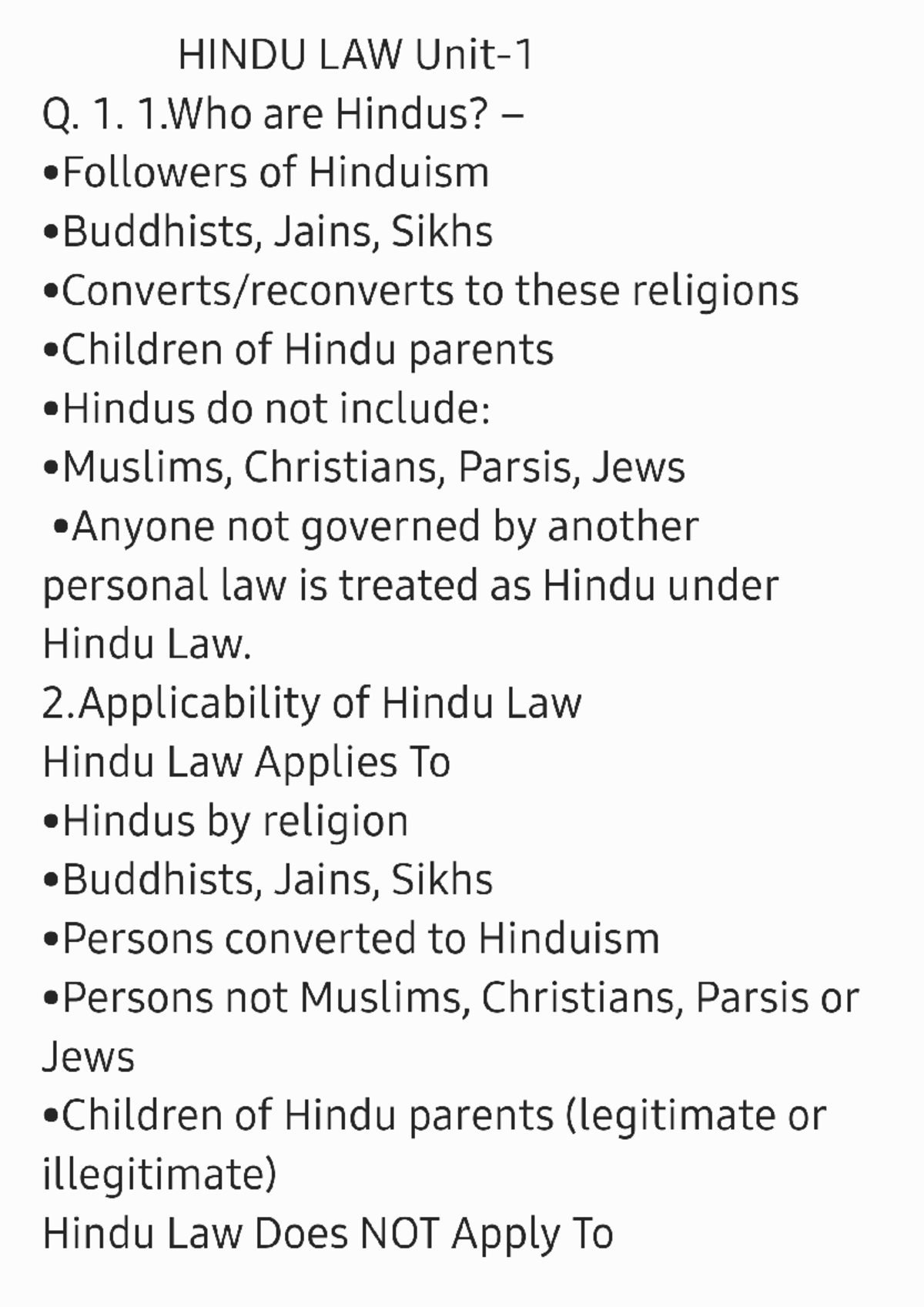 HINDU LAW UNIT 1: Key Concepts and Principles Explained - Studocu
