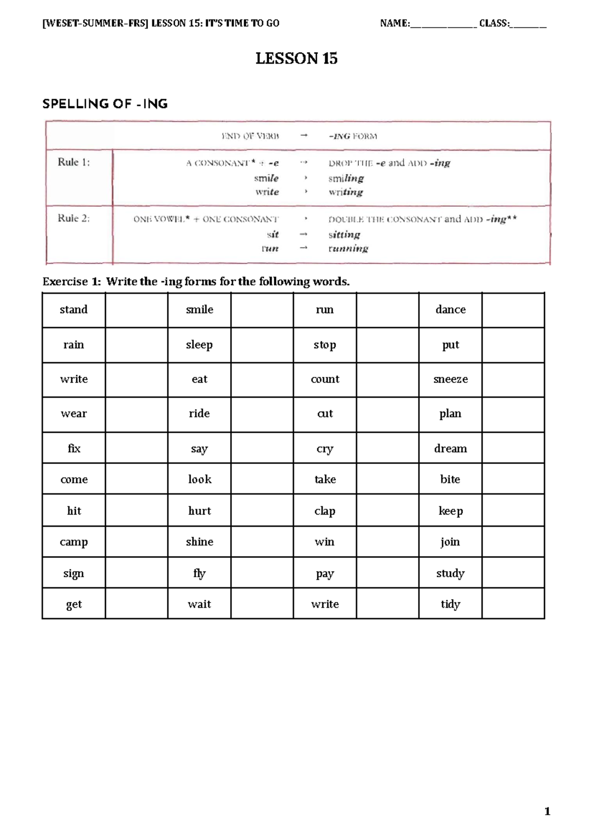 [WESET–SUMMER–FRS] LESSON 15: PRESENT PROGRESSIVE TENSE EXERCISES - Studocu