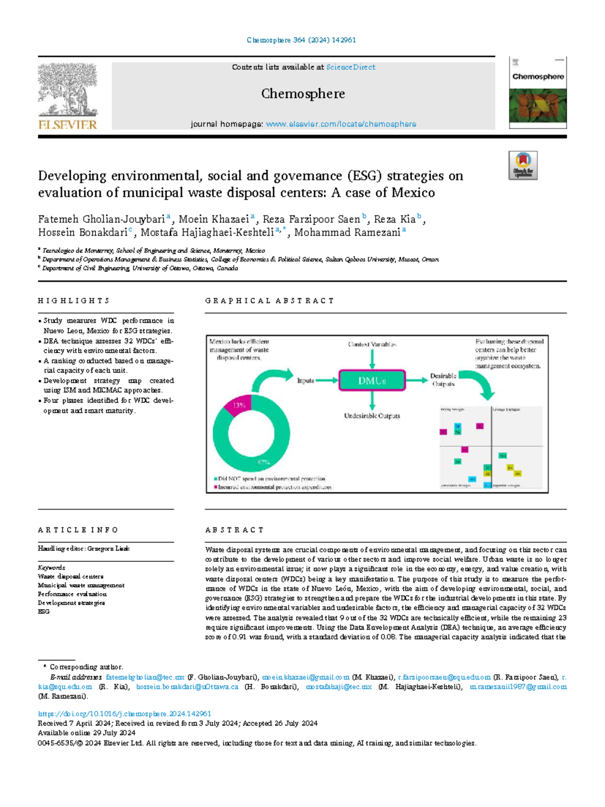 ESG Strategies for Evaluating Municipal Waste Disposal Centers in ...