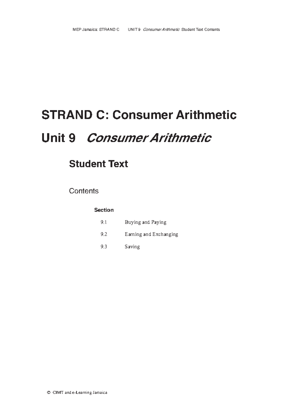 Consumer Arithmetic (CIMT MEP) - Practice Questions & Solutions - Studocu
