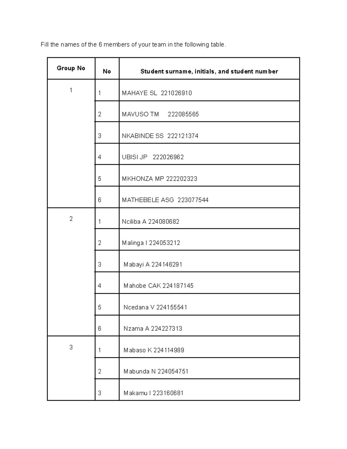 Team Member List for Design Challenge 2025 - Studocu