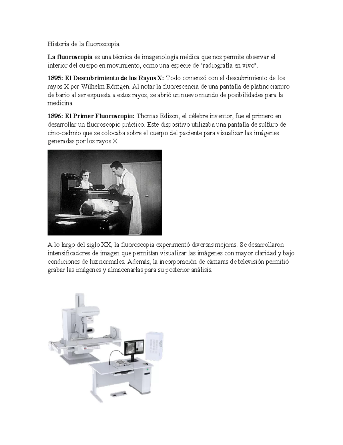 Historia de la fluoroscopia: Un viaje a través de su evolución y uso ...