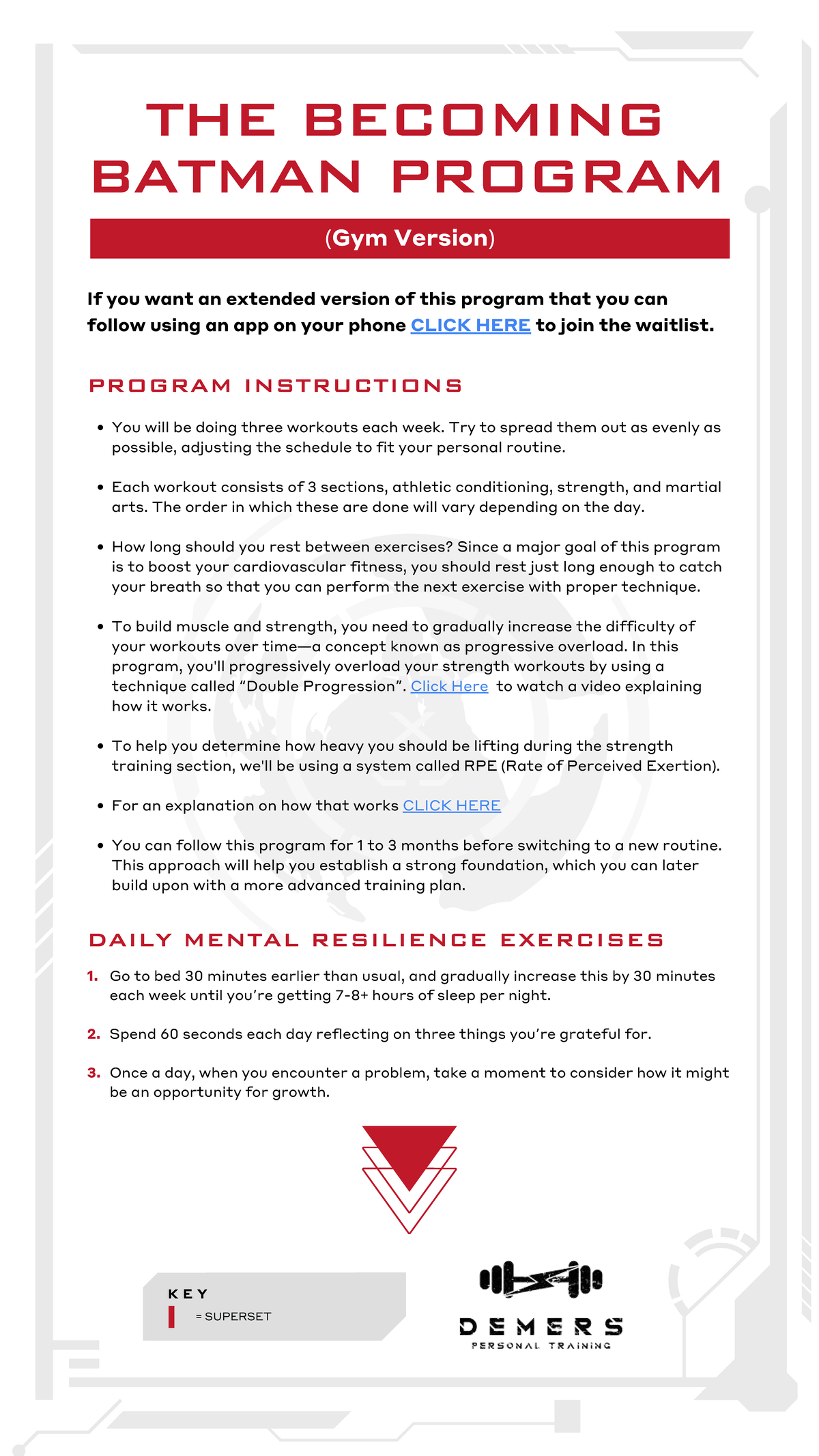 Gym Becoming Batman Program: 3-Month Workout Plan & Instructions - Studocu