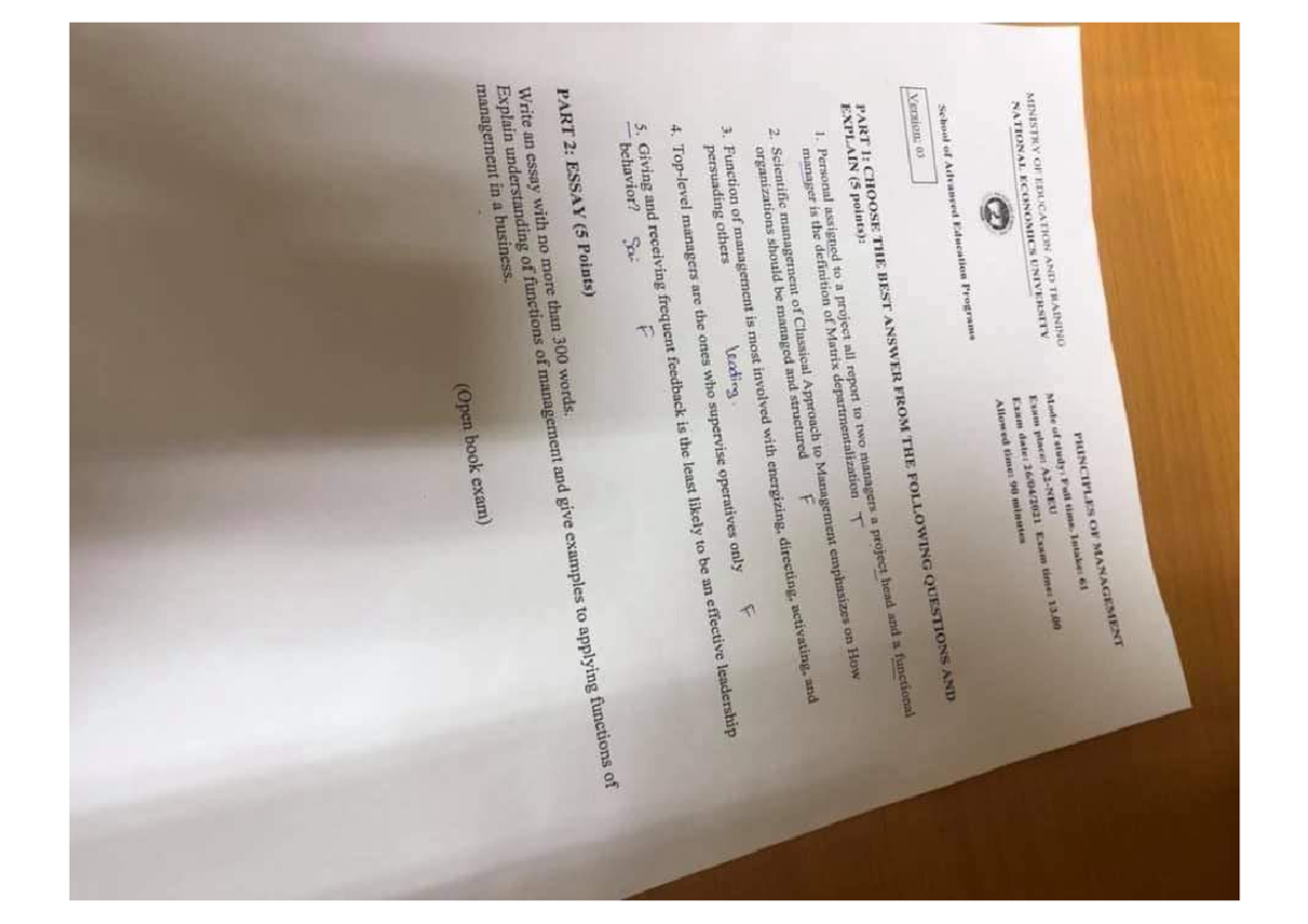 Đề thi cuối kỳ NEU AEP - Tài liệu ôn tập và hướng dẫn - Studocu