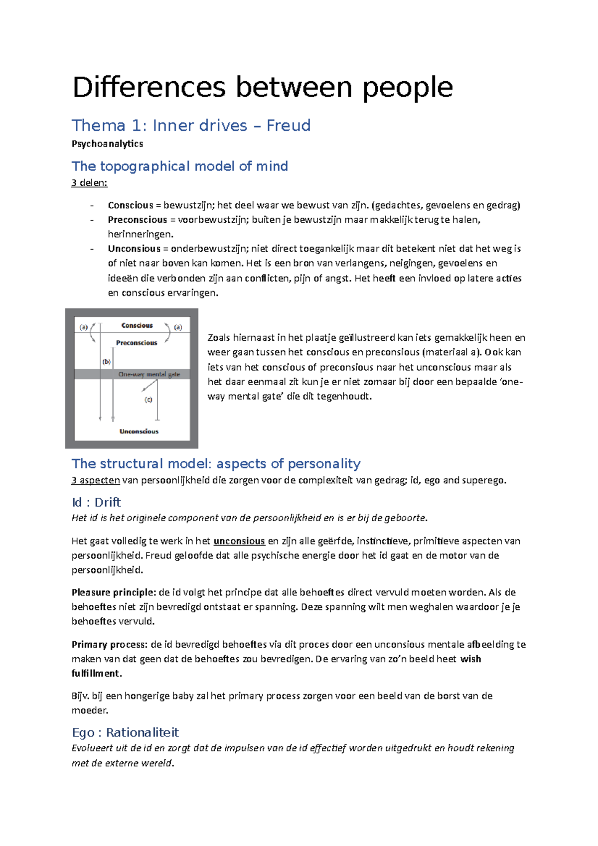 1.2 Personality; Differences between people - Differences between ...