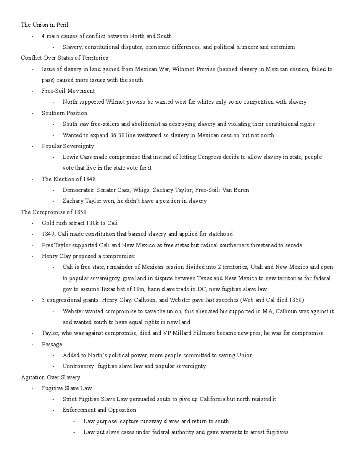 APUSH CH 13: The Union in Peril - Key Concepts & Causes of Conflict ...