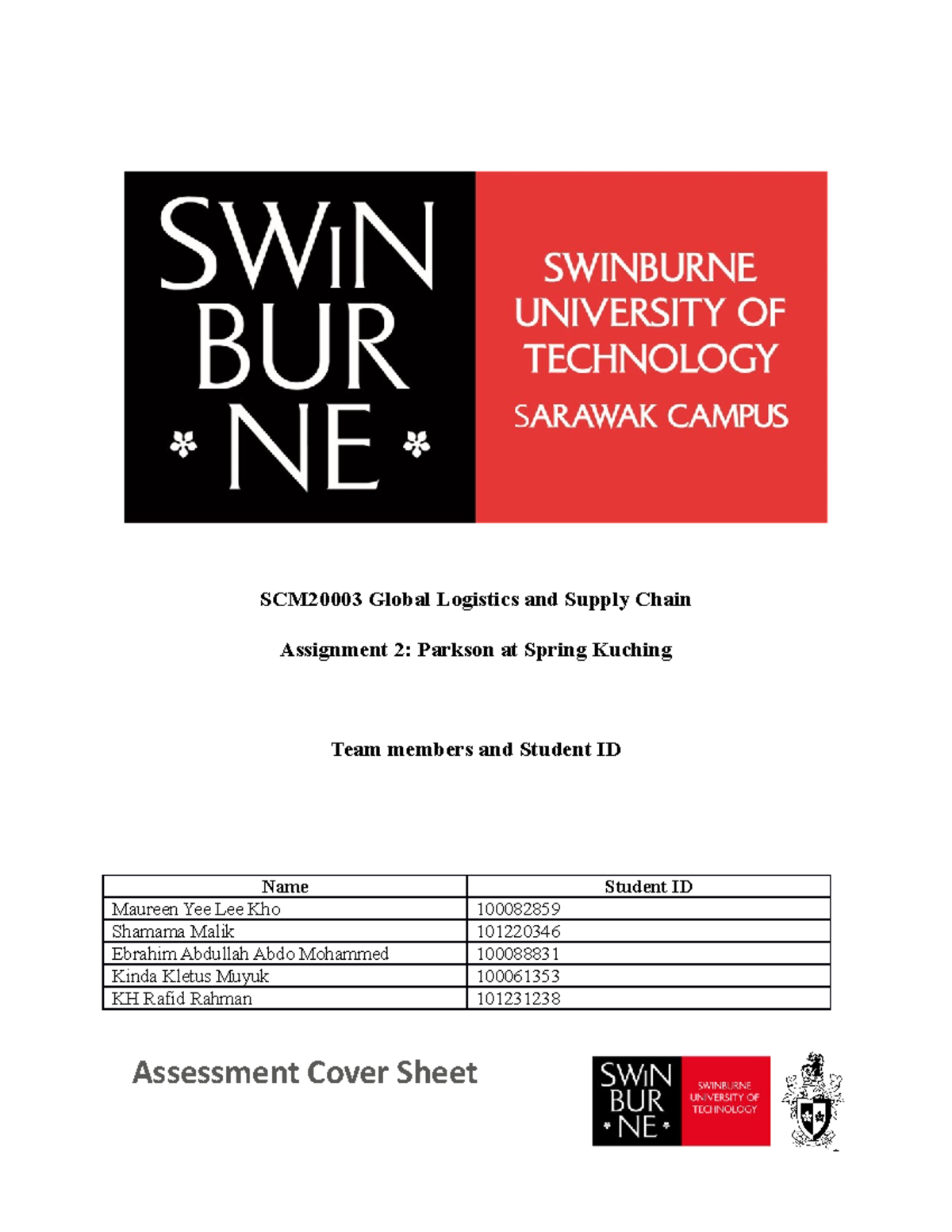 SCM20003 Assignment 2: Parkson Analysis and Supply Chain Strategy - Studocu
