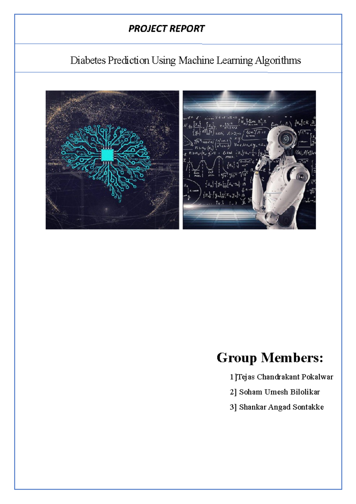 Projectreport Diabetes Prediction - PROJECT REPORT Diabetes Prediction ...