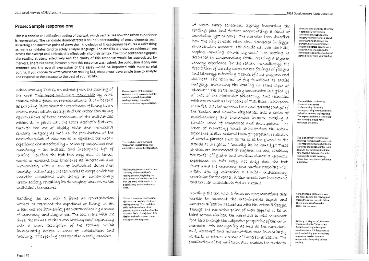 2019 Good Answers ATAR Literature Prose Sample Responses - Studocu