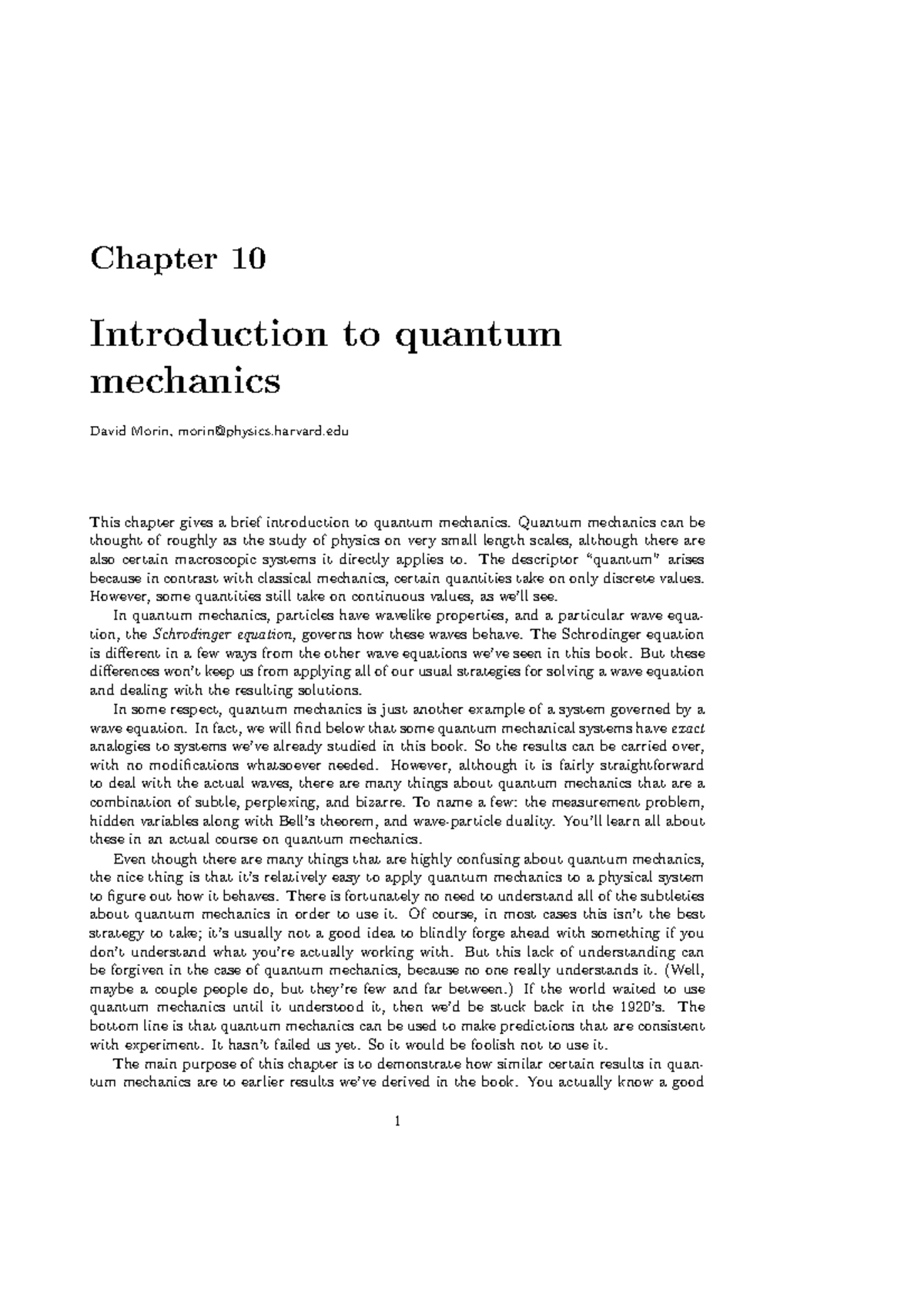 Quantum Waves: An Introduction to Quantum Mechanics (Chapter 10) - Studocu