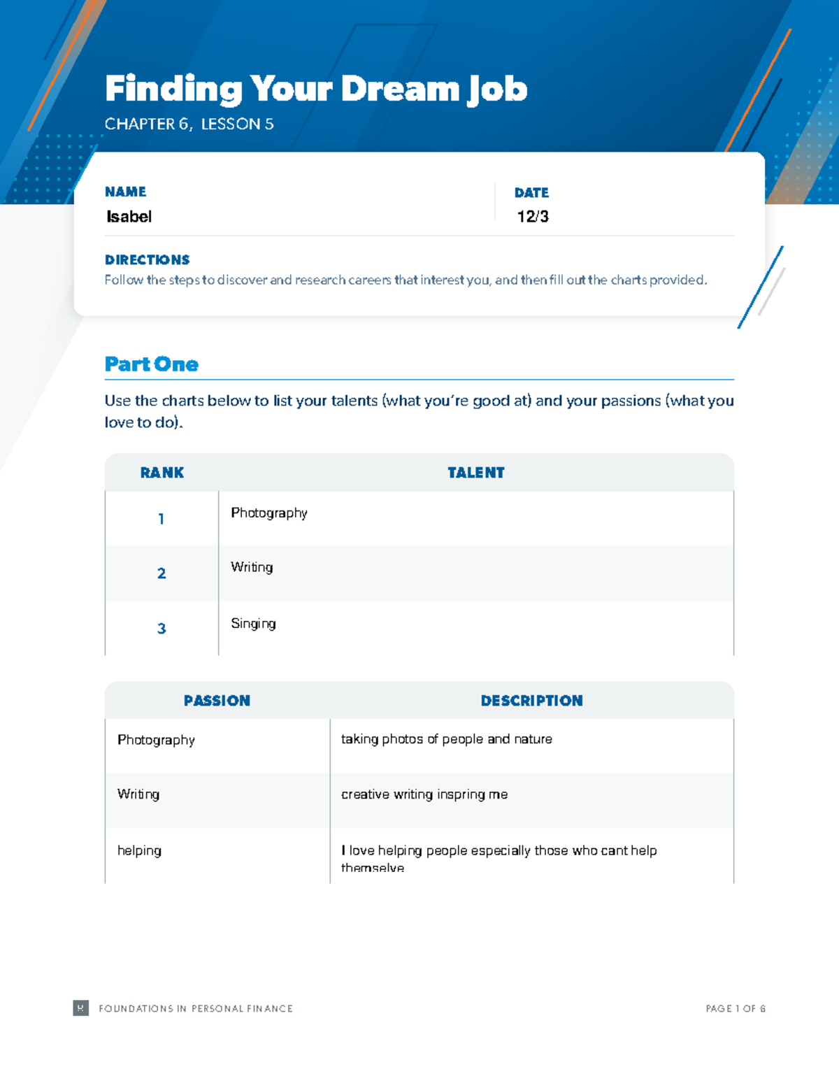 Finding Your Dream Job - ACT CH06 L05 English Lesson 5 Guide - Studocu