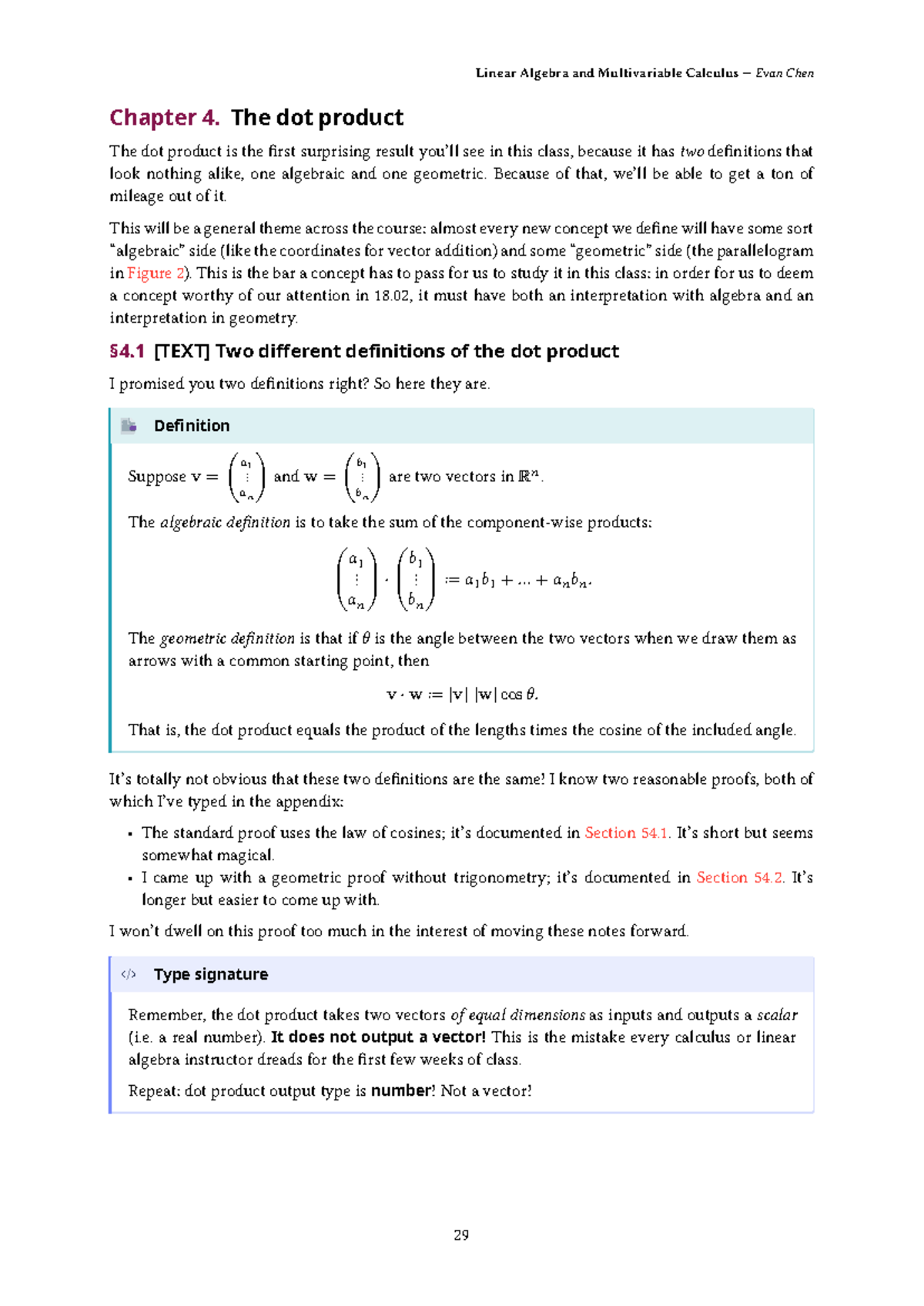 Linear Algebra & Multivariable Calculus 18.02: Chapter 4 Summary - Studocu