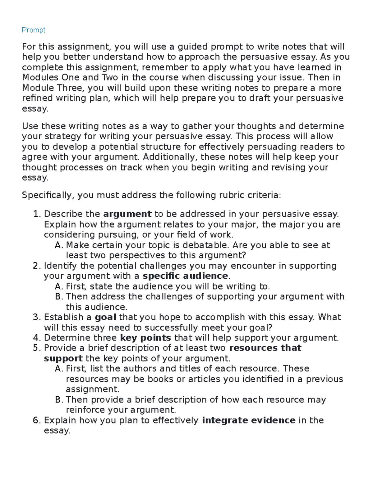 Module 2 - Persuasive Essay Writing Notes & Strategies - Studocu