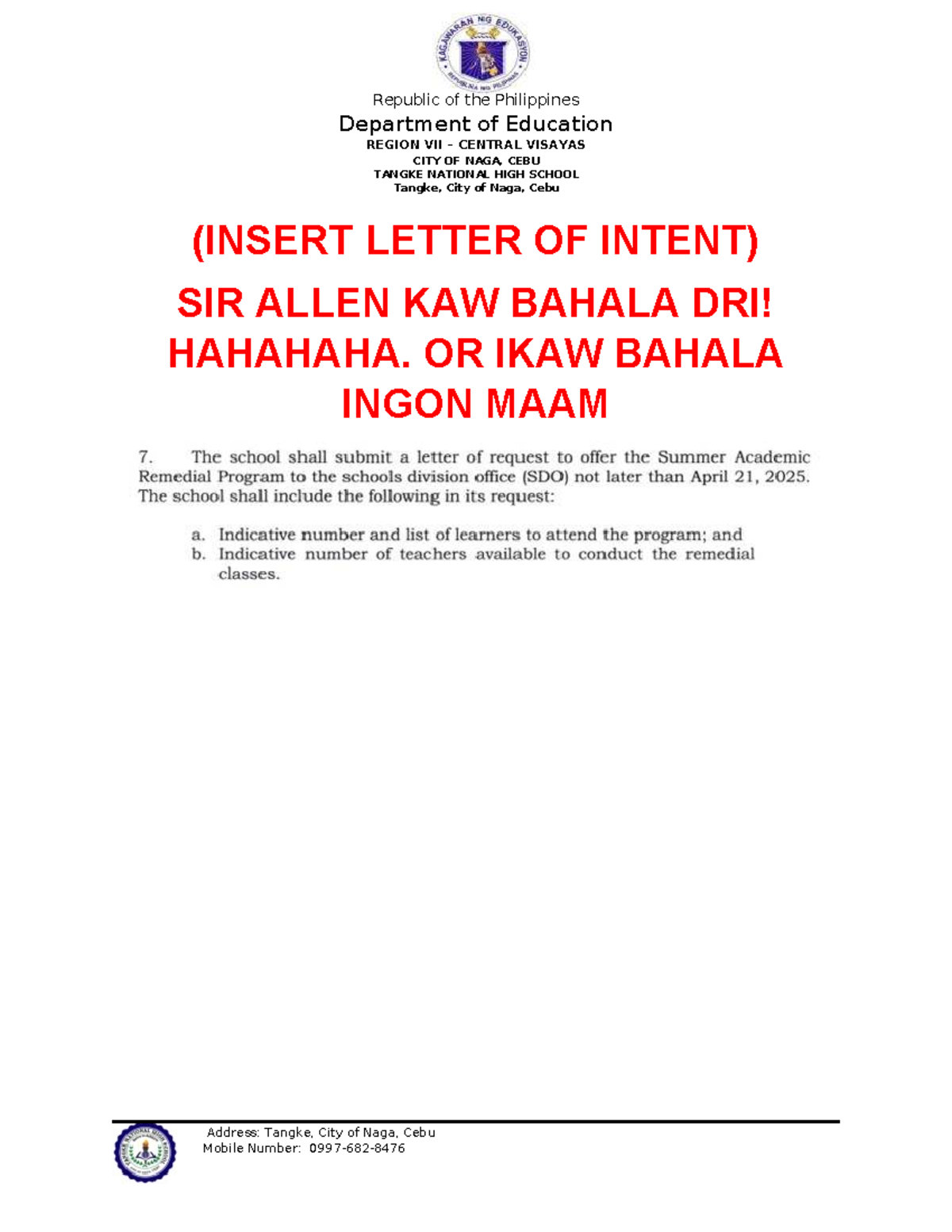 SARP-2025: Summer Academic Remedial Program for Grade 9 Mathematics - Studocu