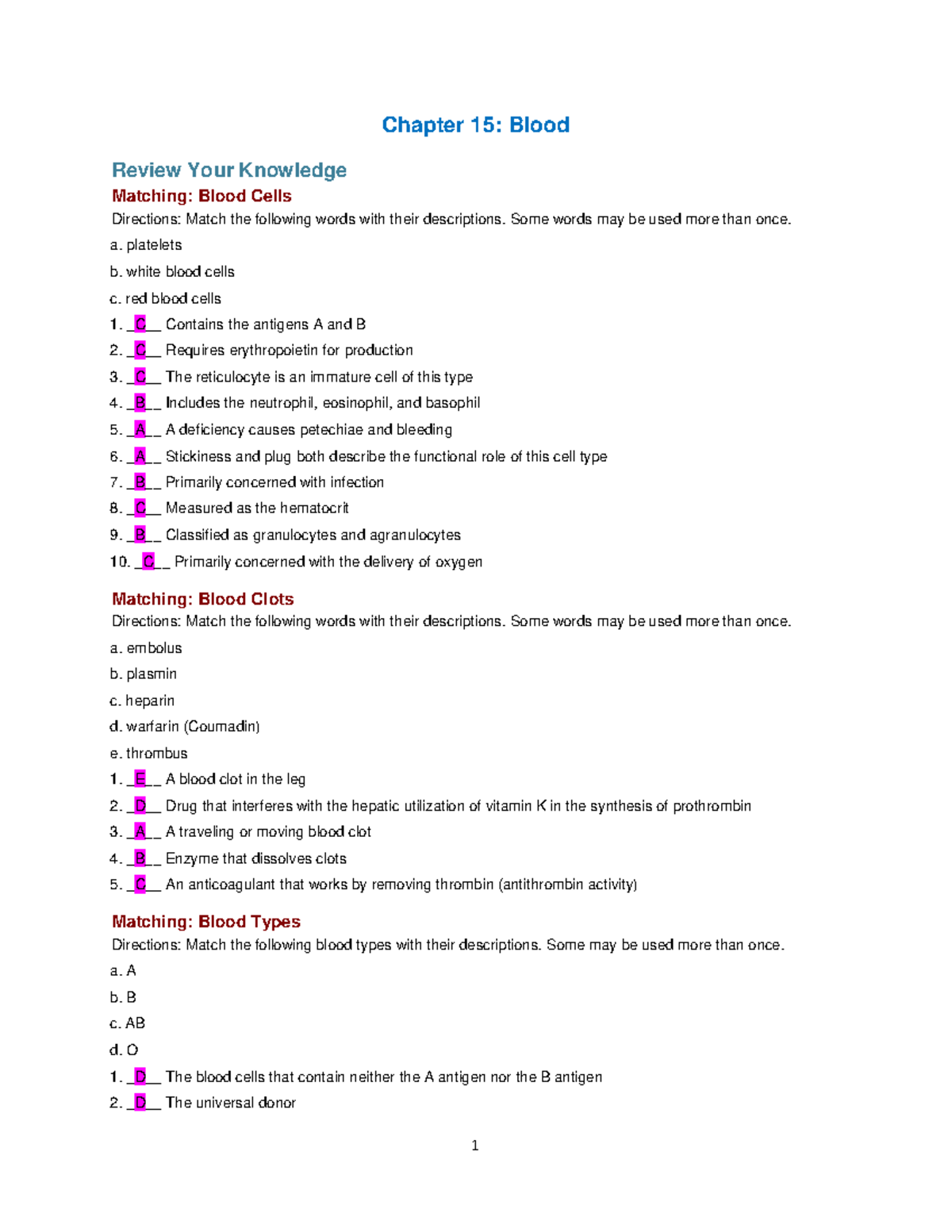 Blood Composition and Function: Key Concepts in Hematology (BIO101 ...