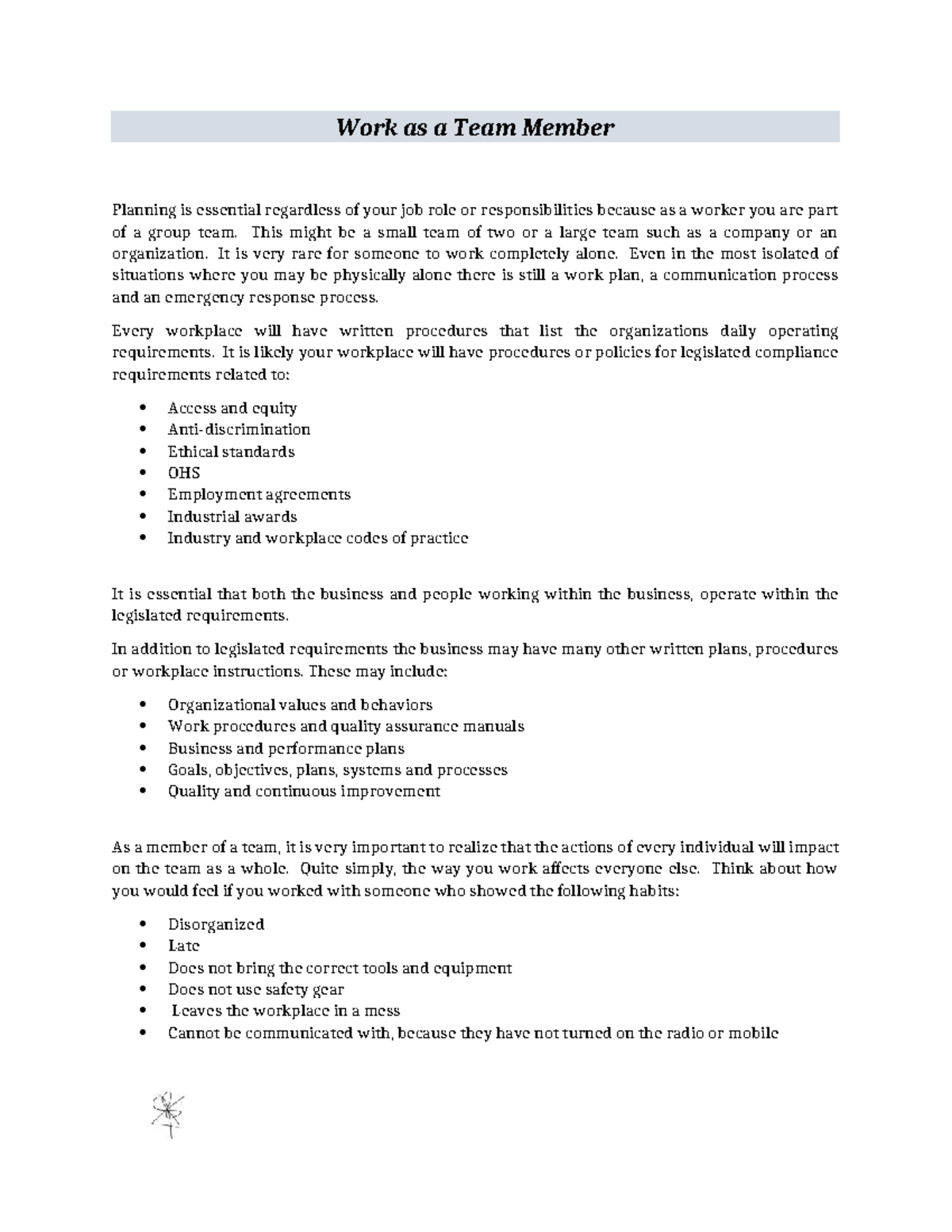 Teamwork Essentials: Roles, Responsibilities & Workplace Procedures ...