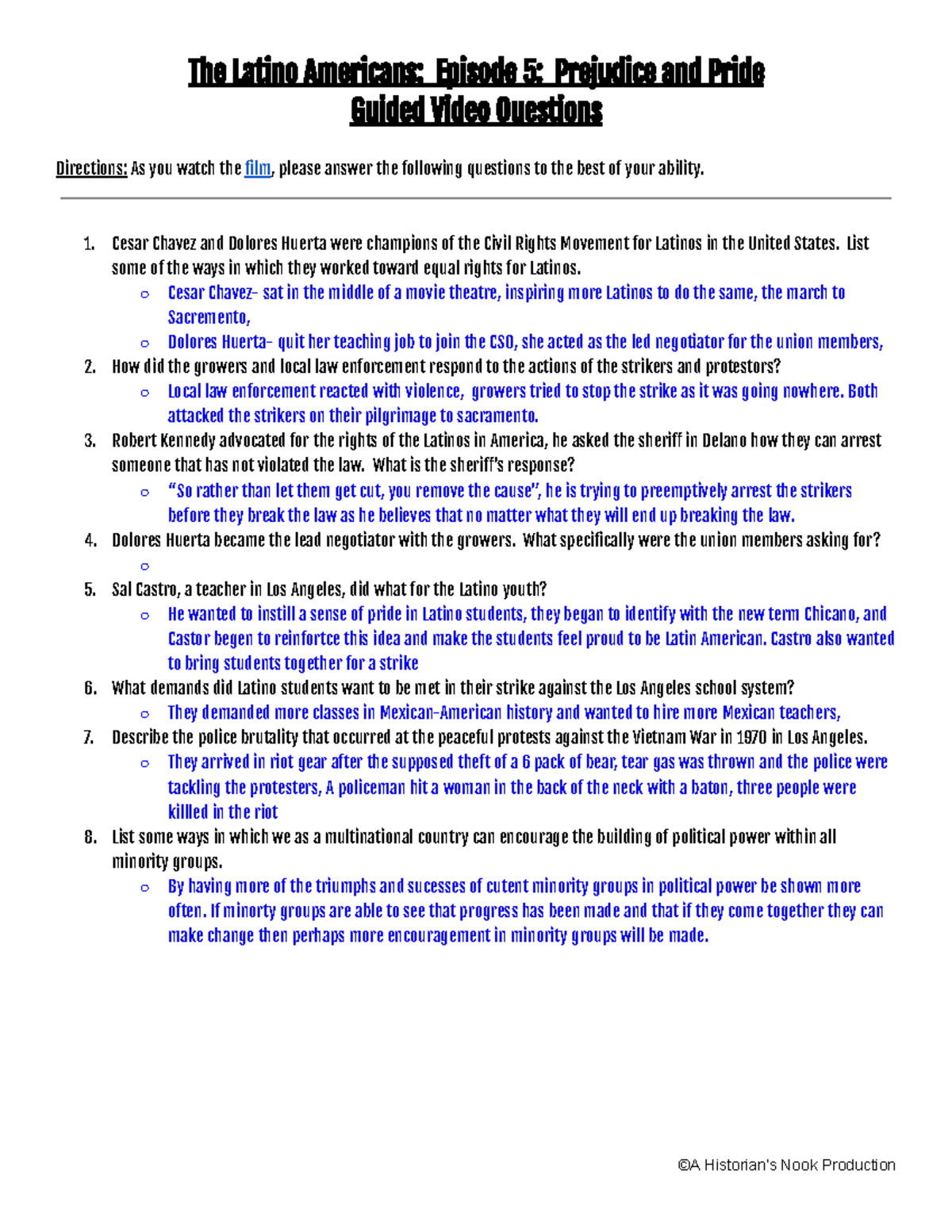 Latino Americans: Episode 5 - Prejudice and Pride Study Guide - Studocu