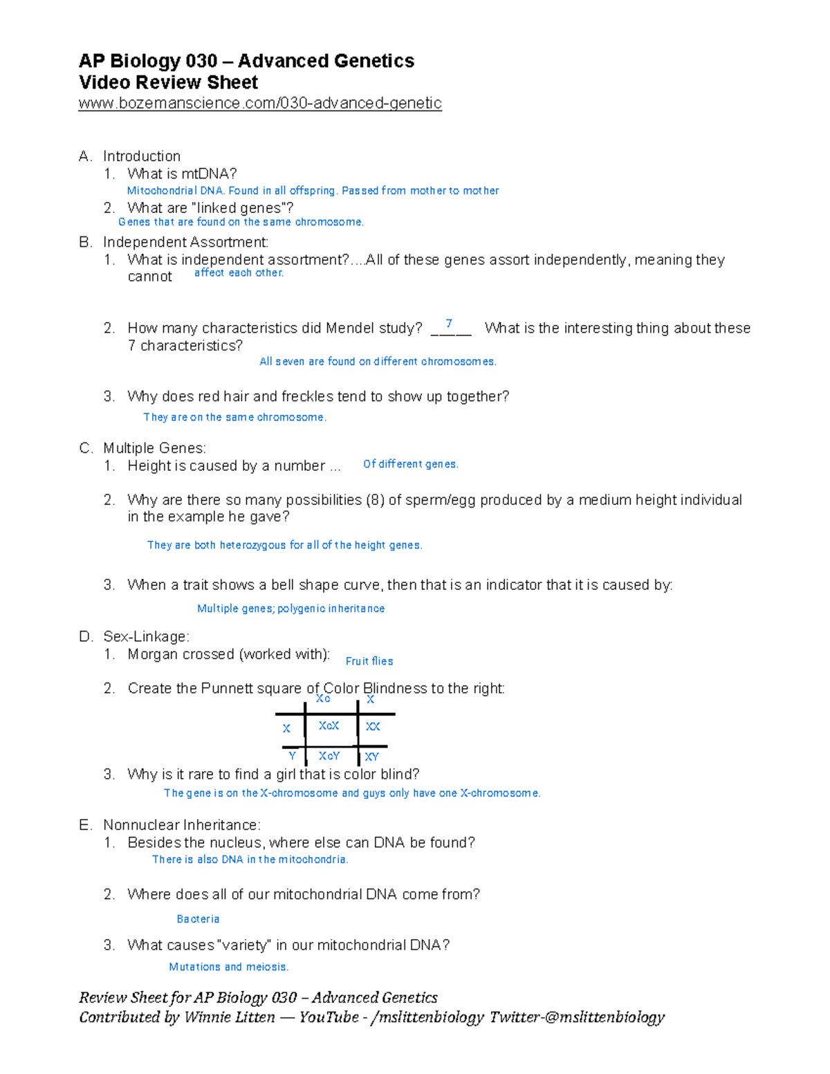 AP+Bio-030+Advanced+Genetics+Video+Review+Worksheet - Studocu