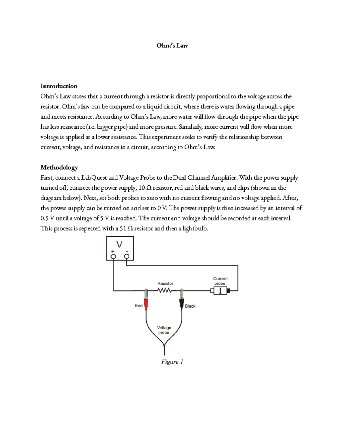 Ohm's Law Lab Report: Exploring Voltage and Current Relationships - Studocu