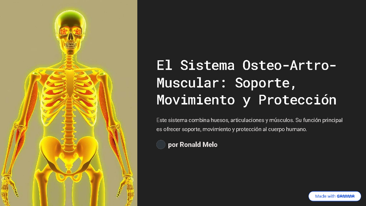 El Sistema Osteo-Artro-Muscular: Soporte, Movimiento y Protección - Studocu