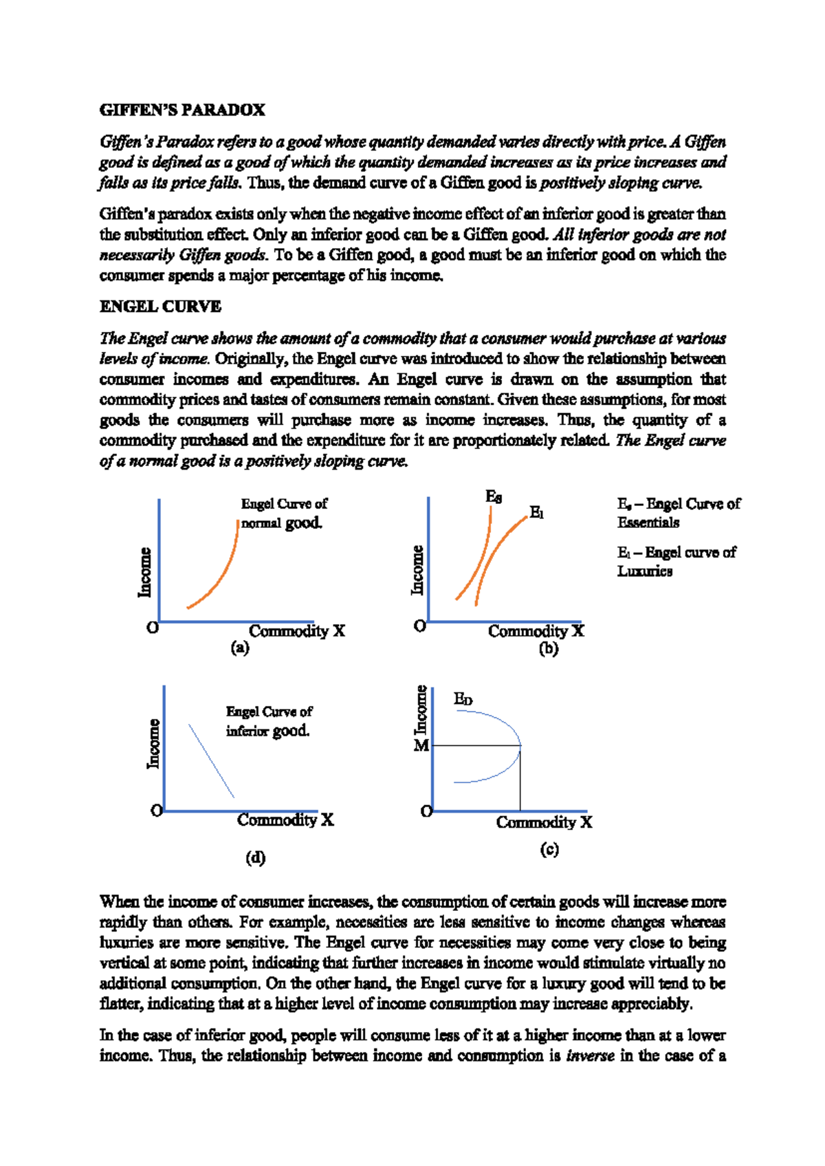 Giffen Good, Angel Curve. Types of Goods - Micro Economics I - Studocu