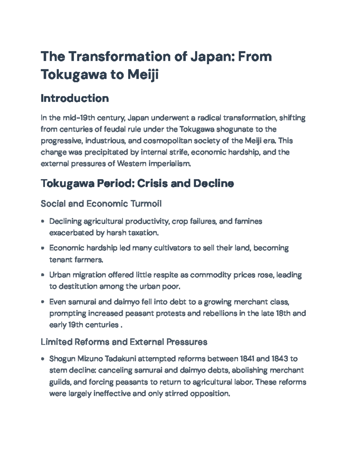 Meiji Restoration Overview: Political, Economic & Social Changes - The ...