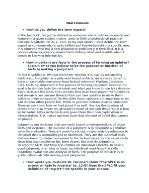 Assignment 2- critical thinking - Week Two Assignment: Journal Chamberlain University College of ...