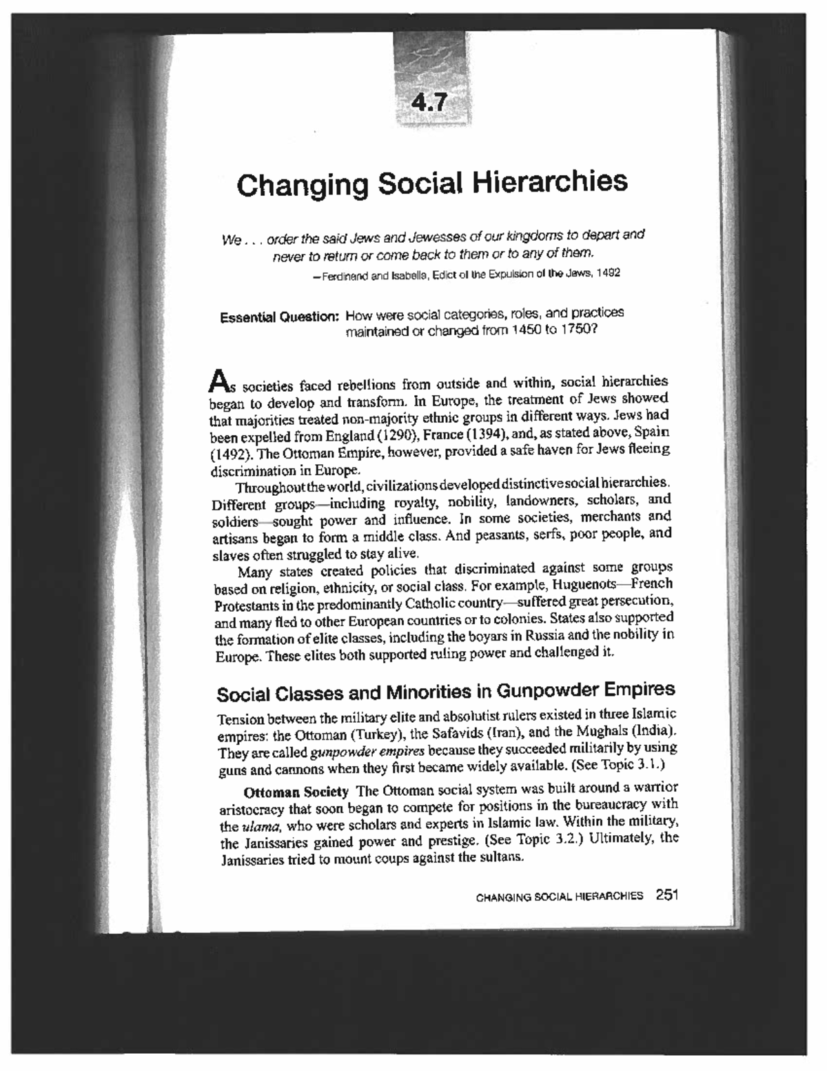 Changing Social Hierarchies: Amsco 4.7 Analysis (1450-1750) - Studocu