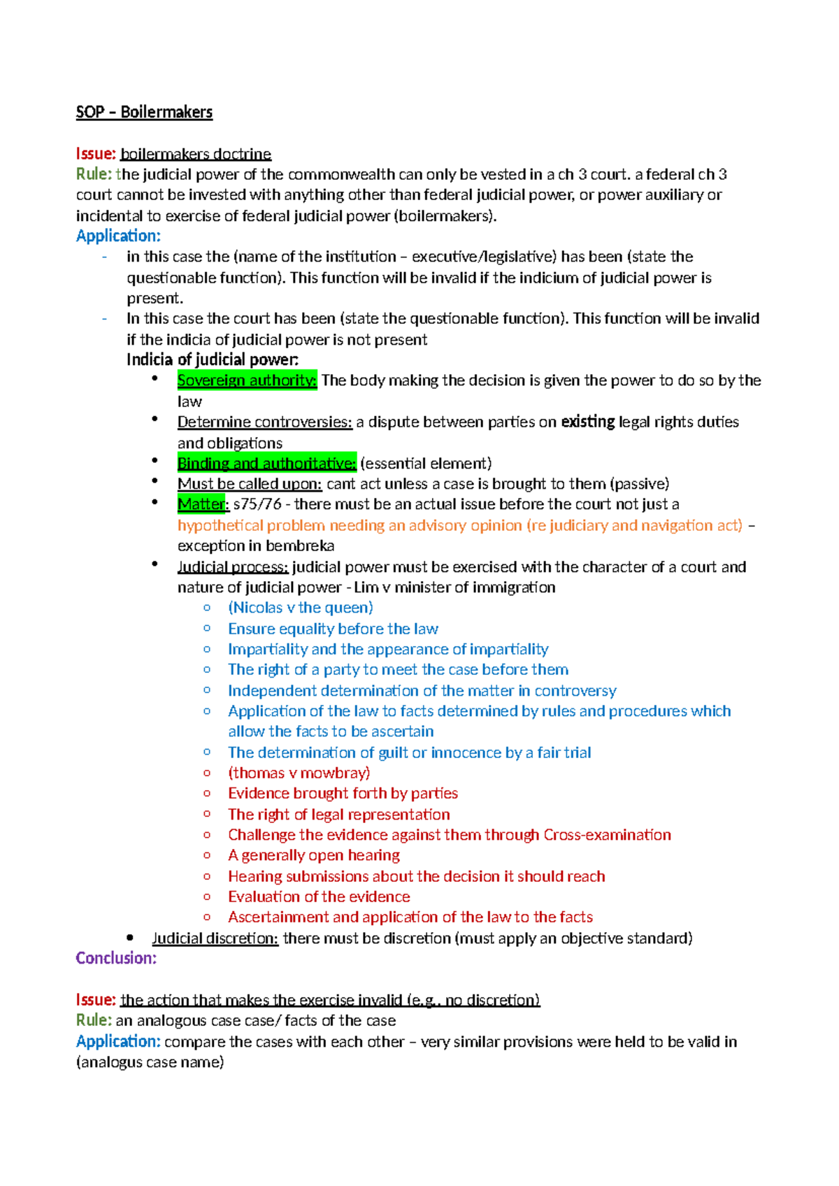Examinable topics - lecture notes - SOP – Boilermakers Issue ...