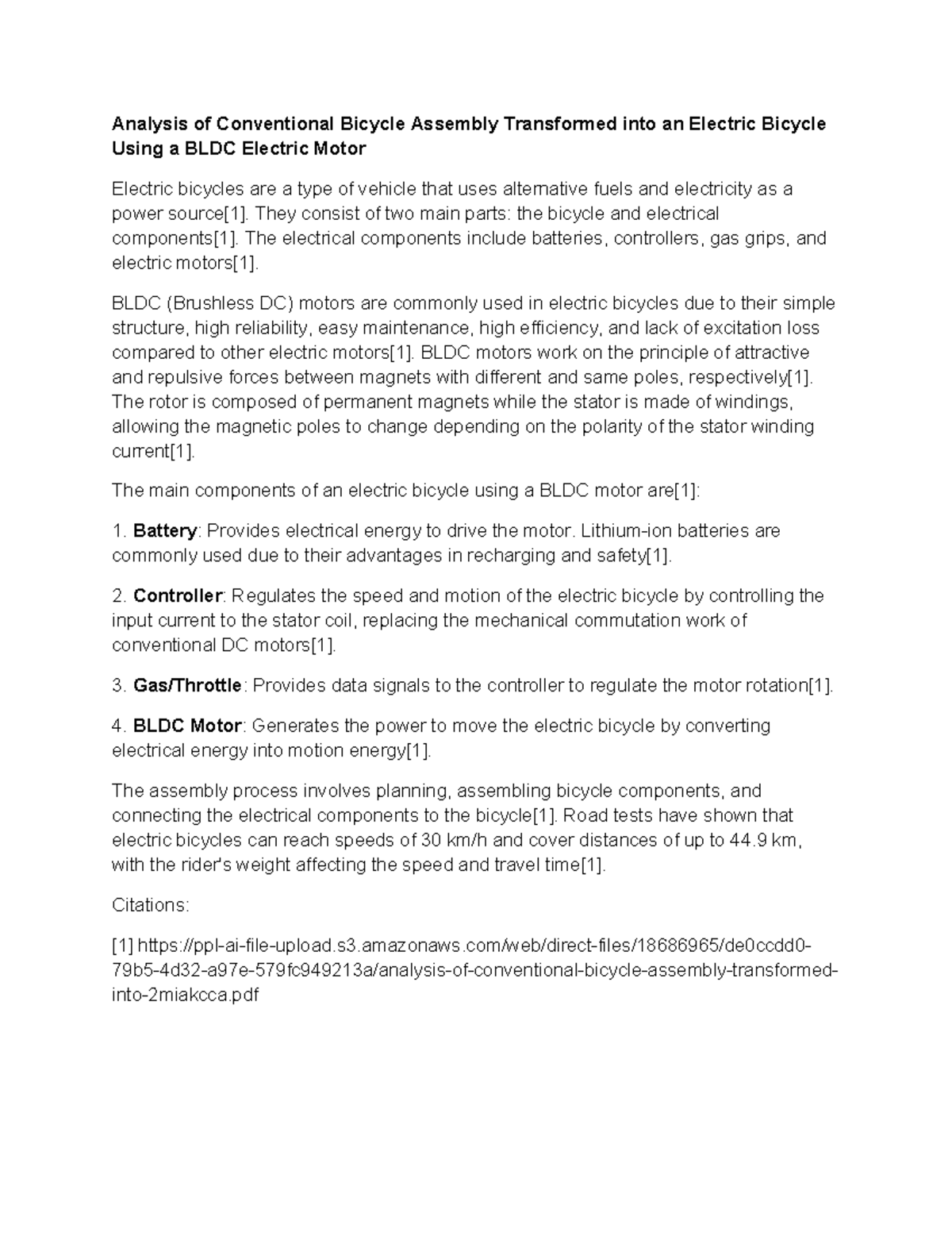 RRL for E-Bike Design - Summary of Electrical Engineering Concepts ...