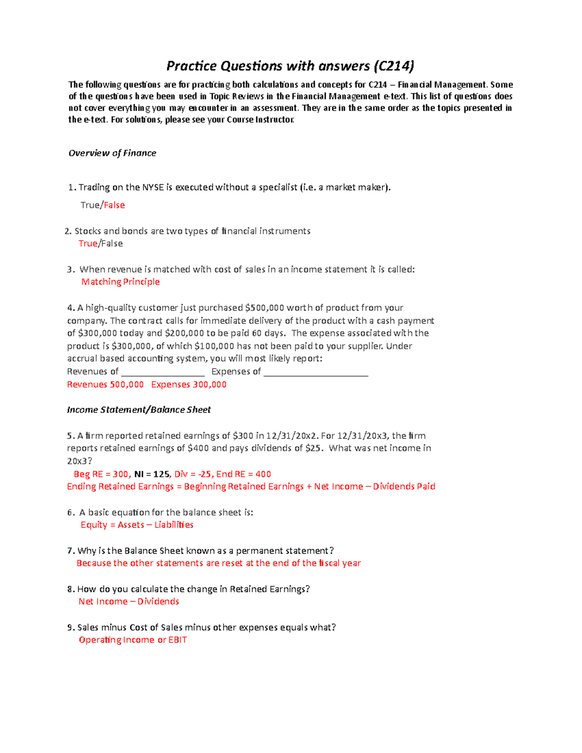 C214 Practice Questions & Answers for Financial Management Exam Prep ...