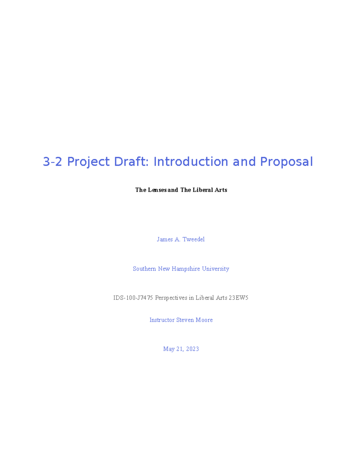 SNHU 107 Module Three Activity Template - 3-2 Project Draft ...