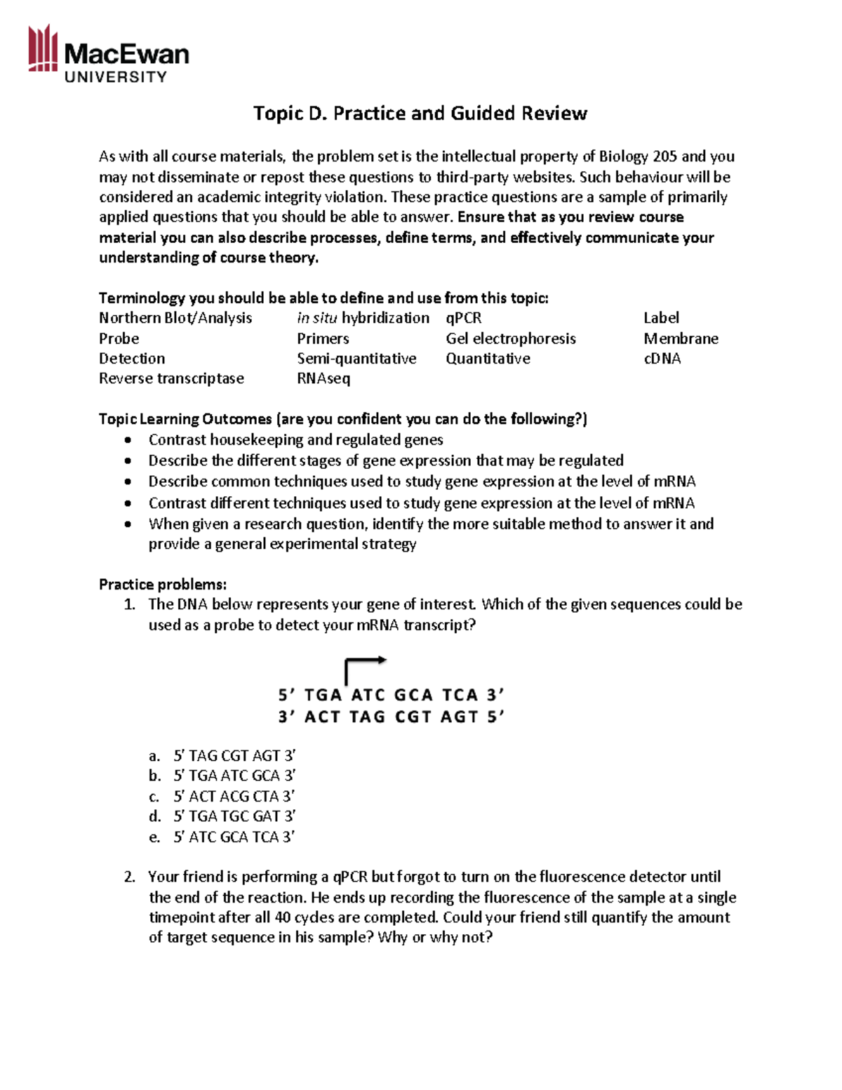 D. Practice and Guided Review - Topic D. Practice and Guided Review As ...