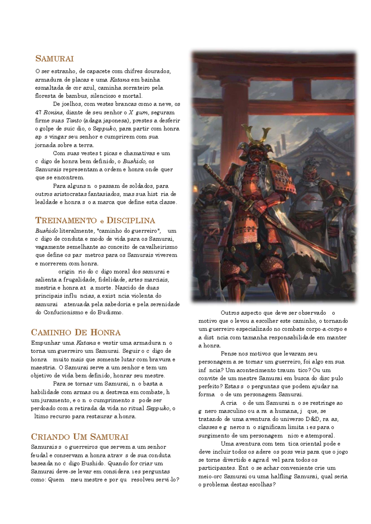 D&D 5E - Homebrew: Samurai Class Guide and Mechanics - Studocu