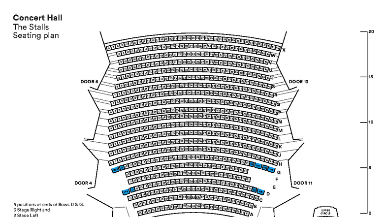 Concert Hall Seating Plan 2023: Stalls and Upper Circle Layout - Studocu