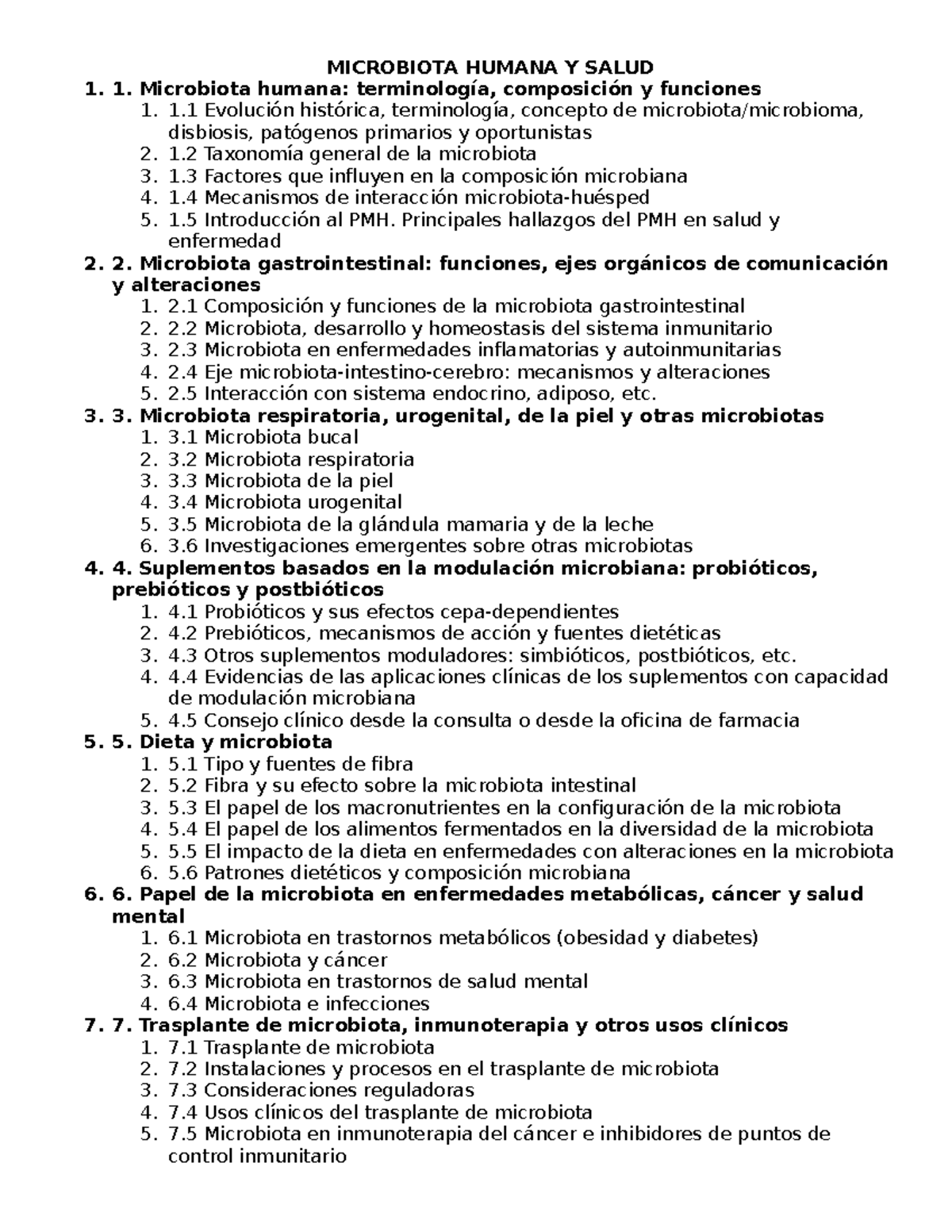 MICROBIOTA HUMANA Y SALUD: Funciones y Factores Clave - Studocu