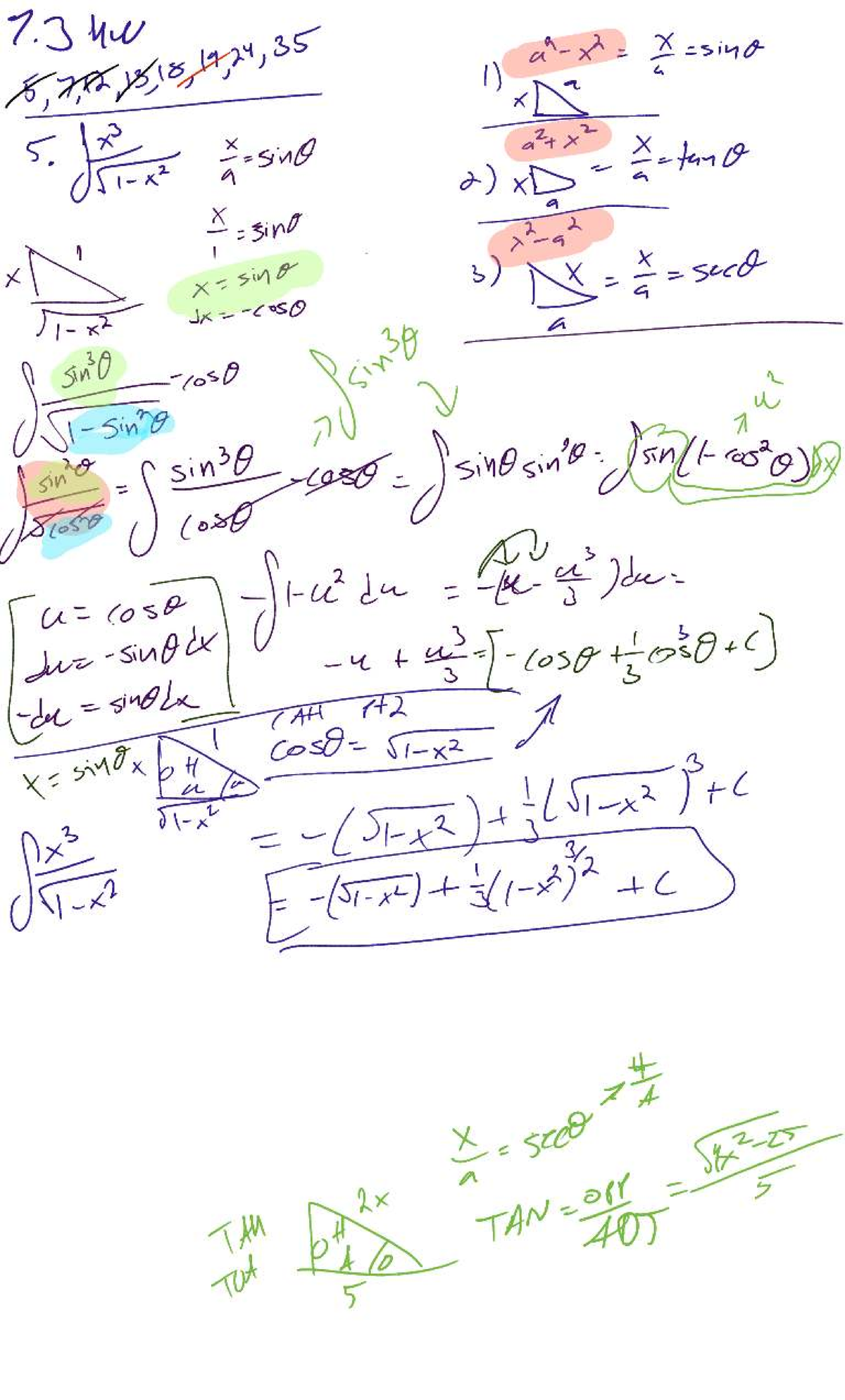 Partial Fractions & Trig Substitution Notes 7.3 Homework - Studocu