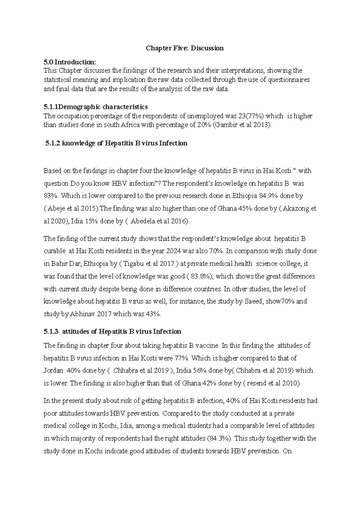 Chapter 5 & 6: Discussion, Conclusion & Recommendations on HBV ...