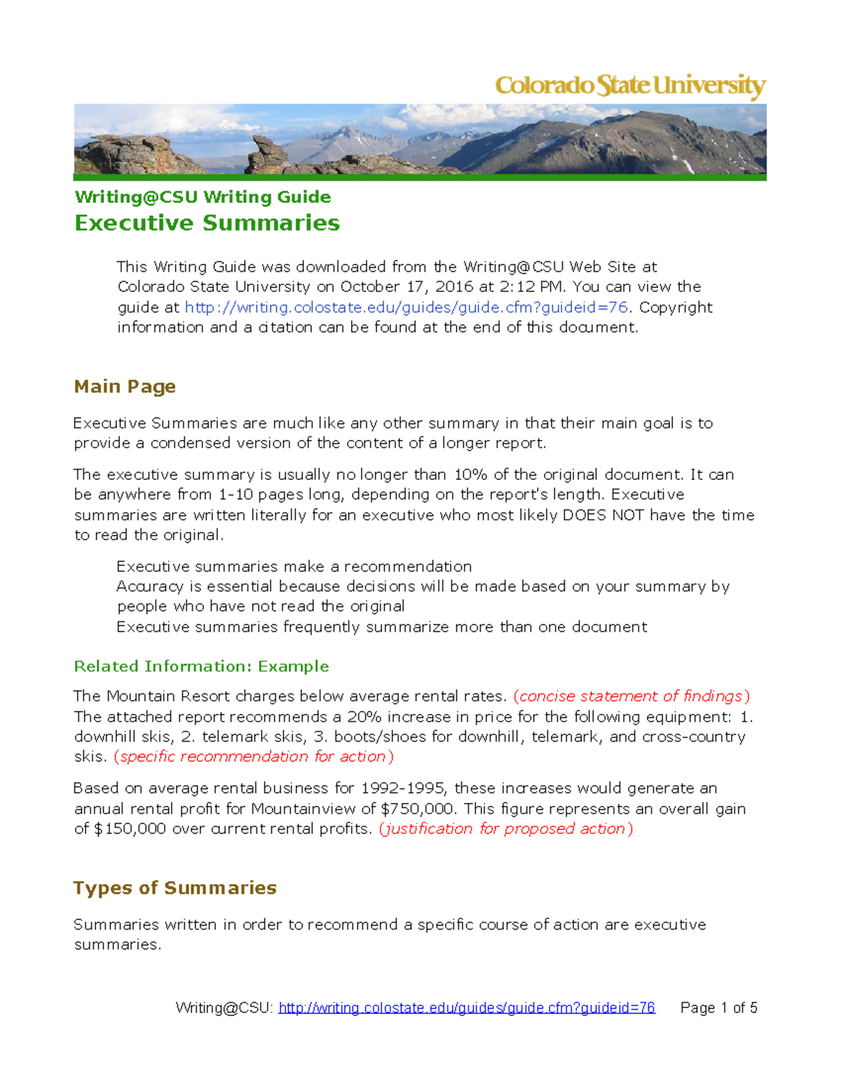Writing Guide: Executive Summaries for Effective Reports - Studocu