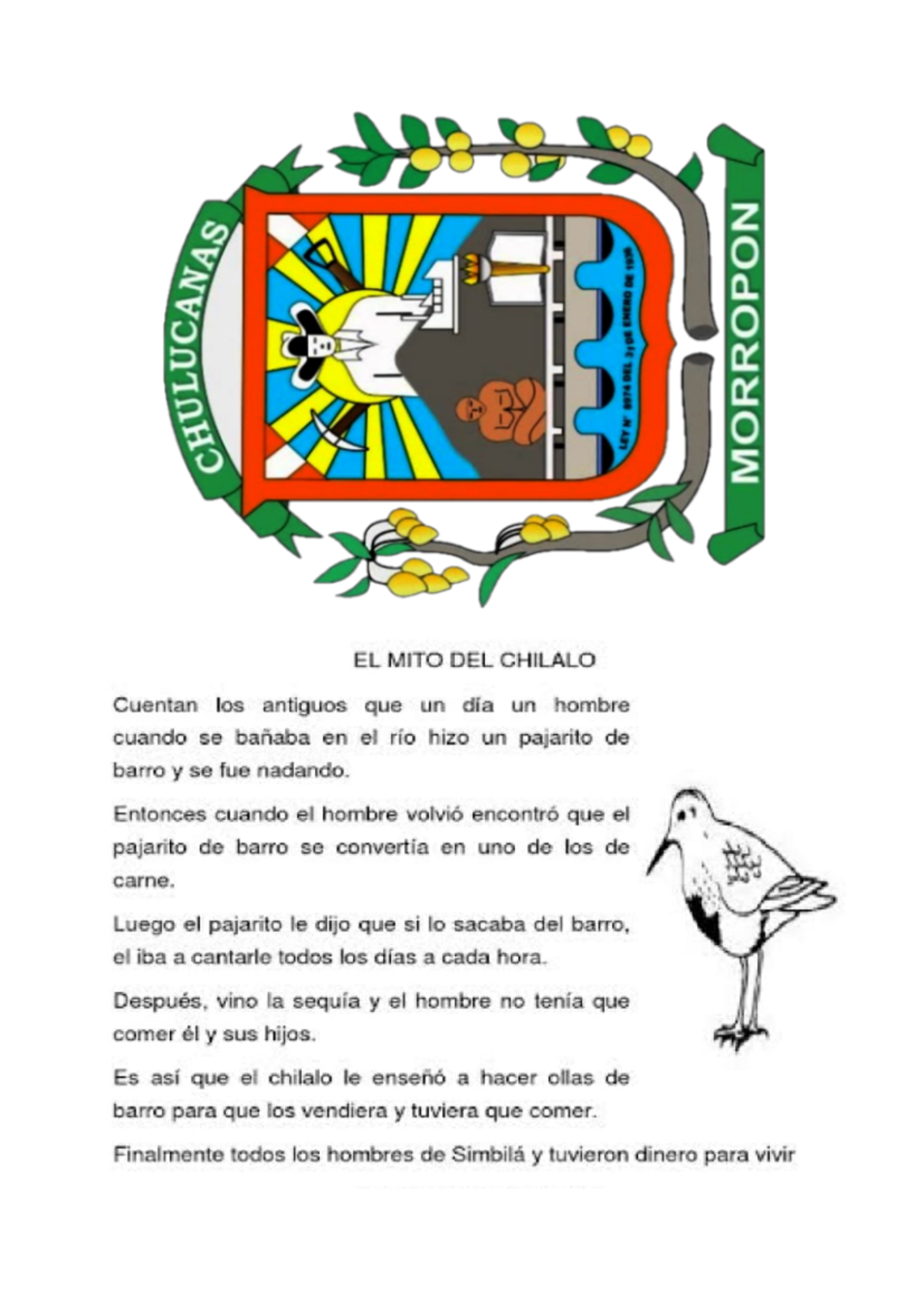 Mito del Chilalo: Simbolismo y Representación en Chulucanas - Studocu